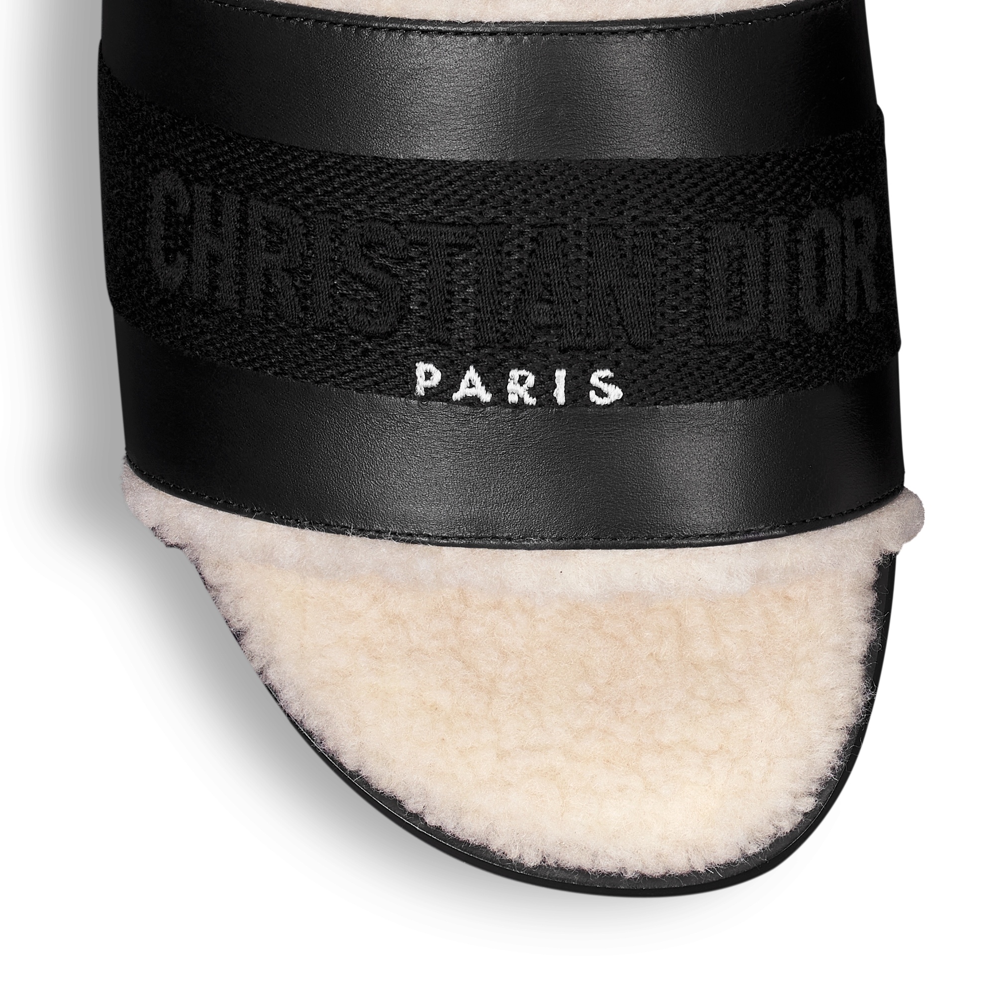 Sandalo Dway Pelle di vitello e cotone ricamato neri | DIOR