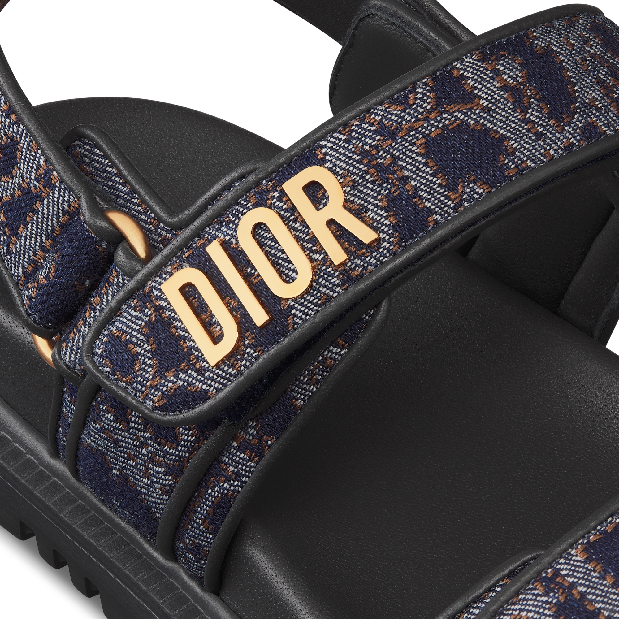 Dioract Sandal Blue and Tobacco Brown Dior Oblique Denim with ...