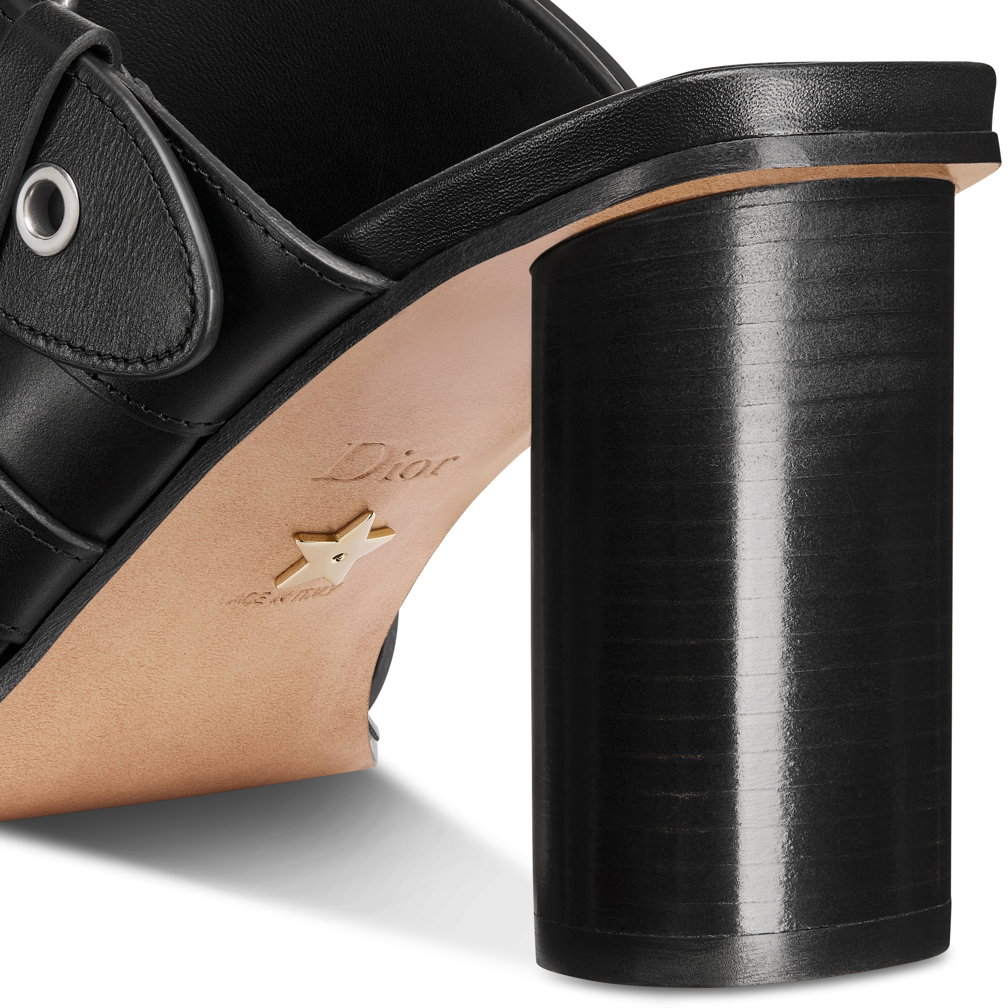 Dior Punk Slide mit Absatz Kalbsleder in Schwarz | DIOR