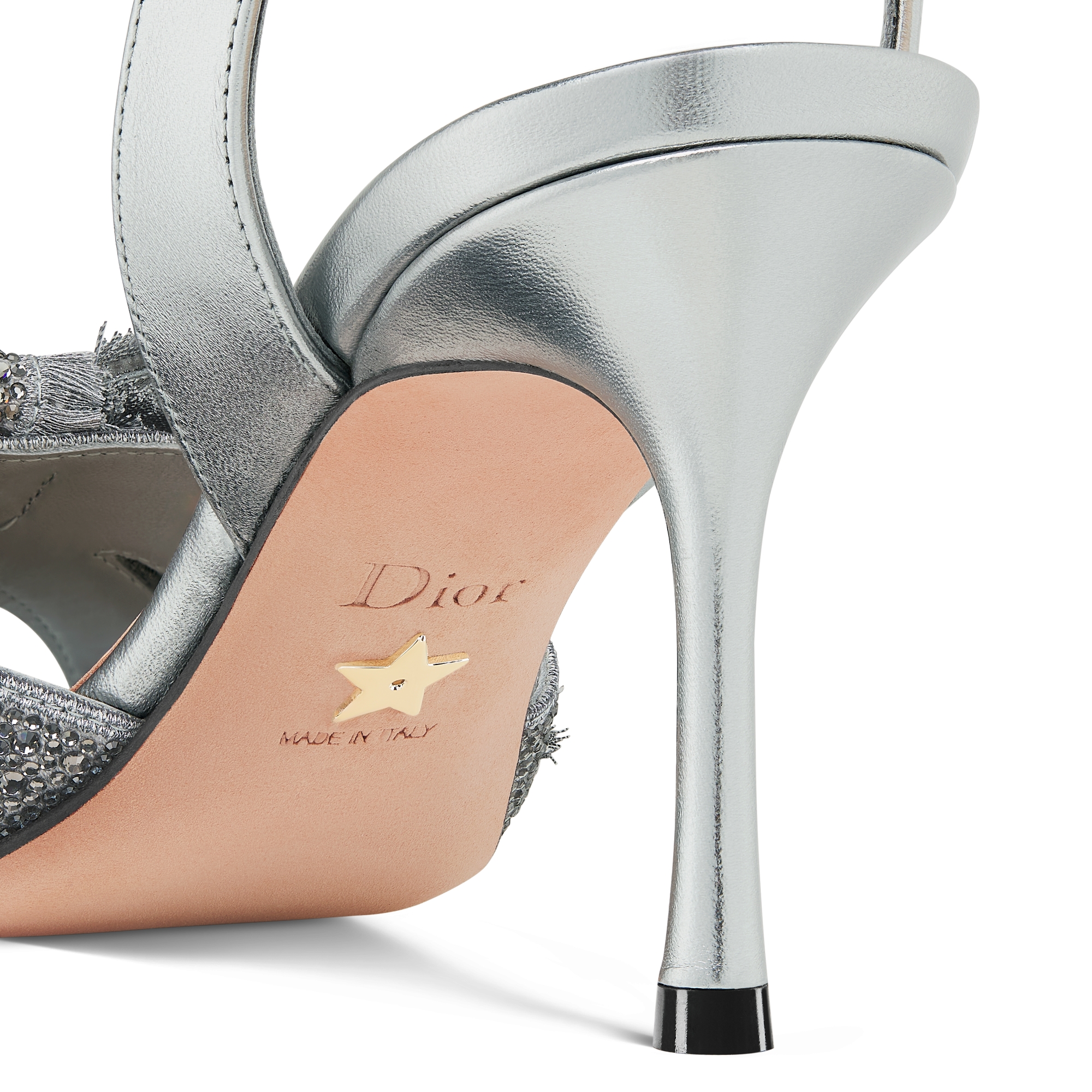 Dior Or Adiorable Heeled Sandal Embroidered Cotton, Laminated Lambskin ...