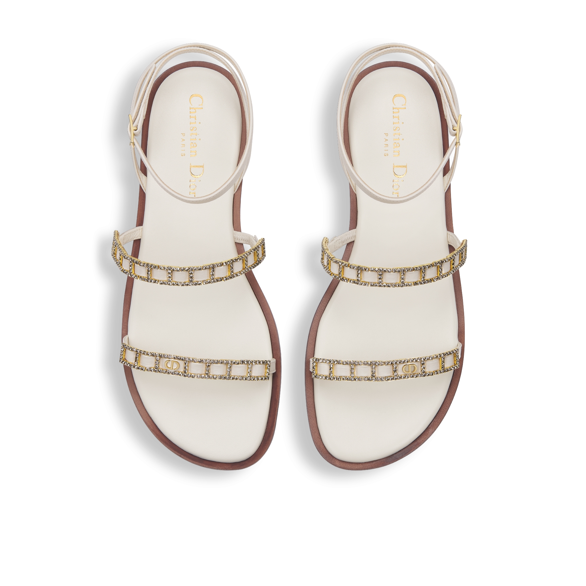 Diorissime Sandal White Lambskin and Silver-Tone Strass | DIOR