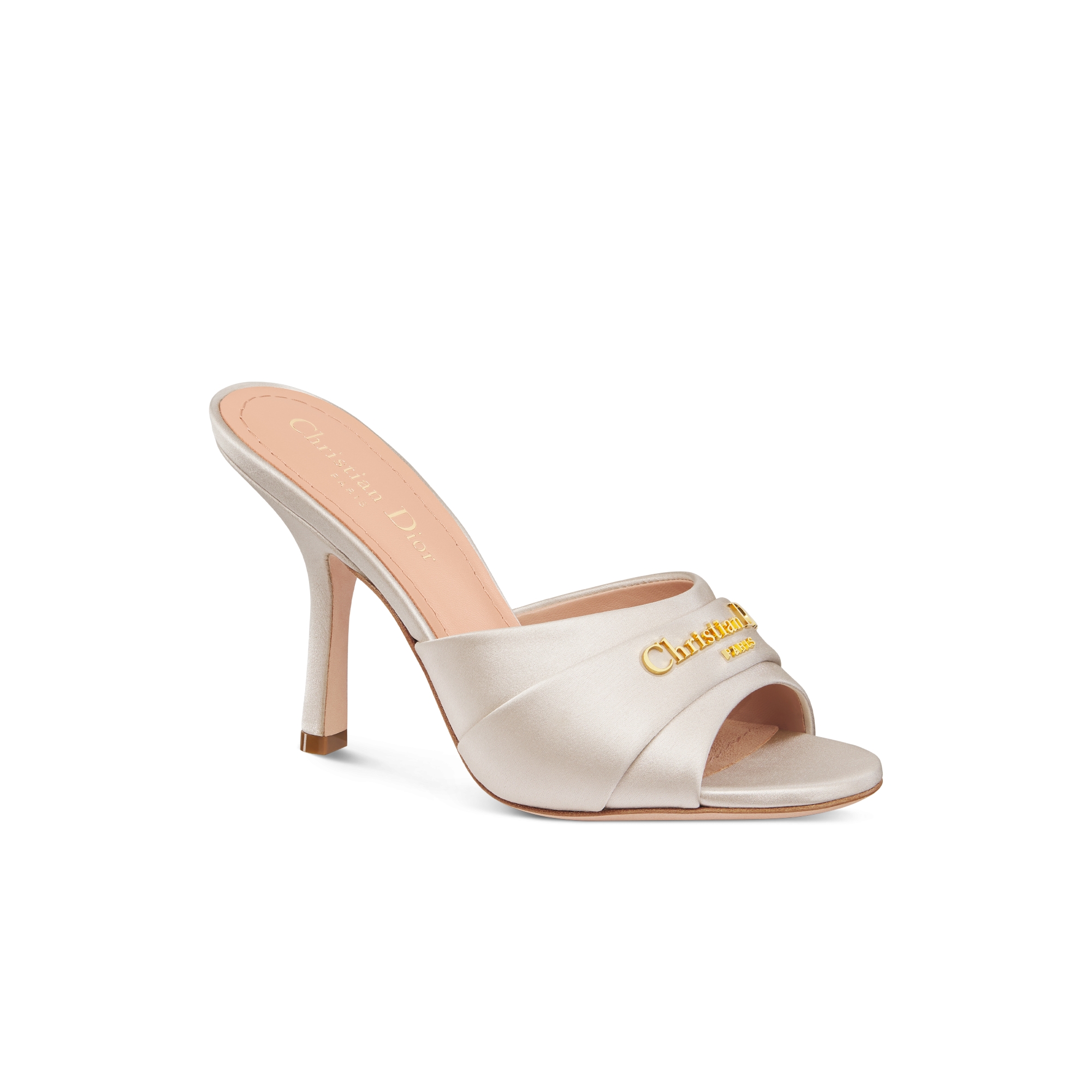 Mule de tacón My Dior Satén color champán | DIOR