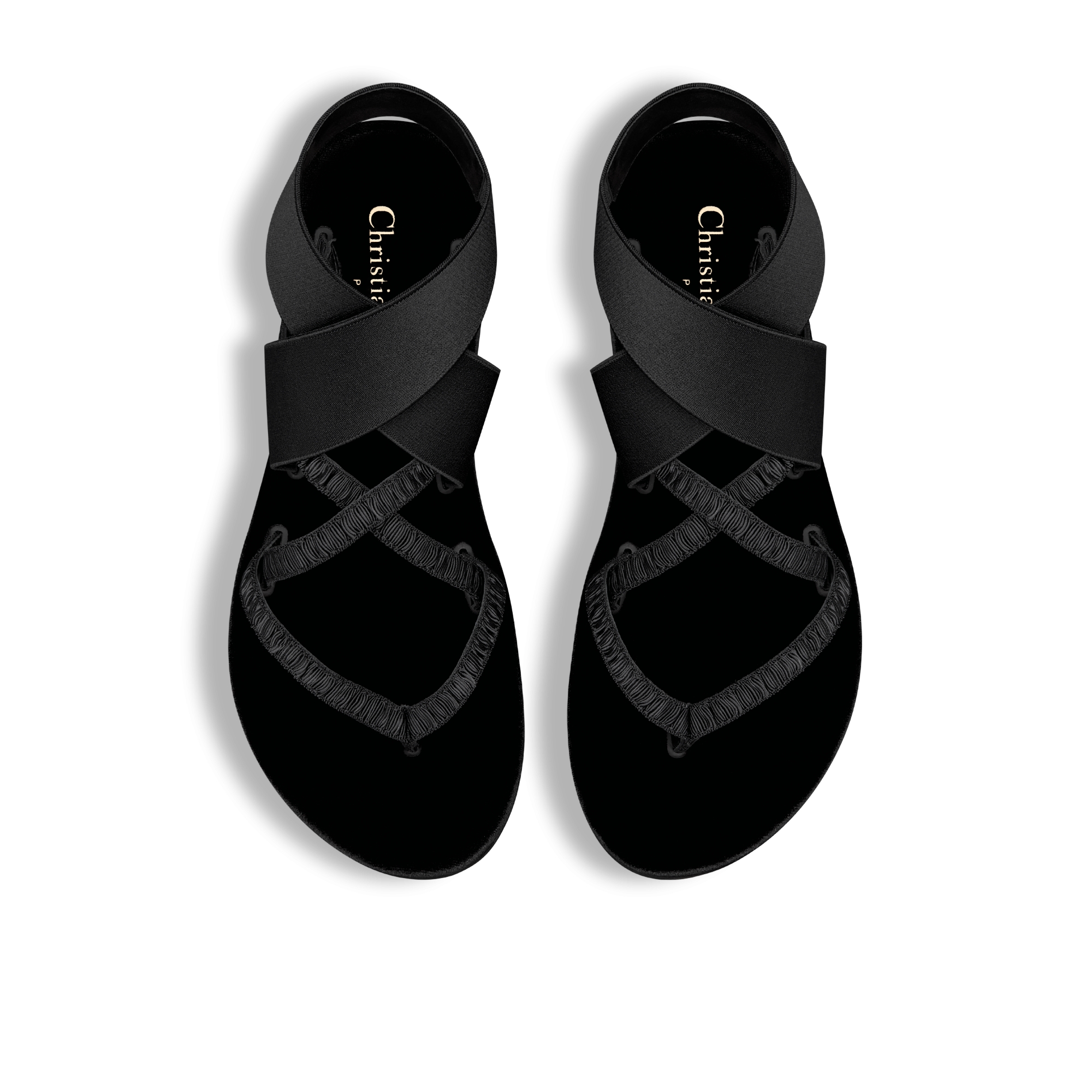 Sandalo infradito con plateau Dior Shade Fasce elasticizzate, velluto e ...