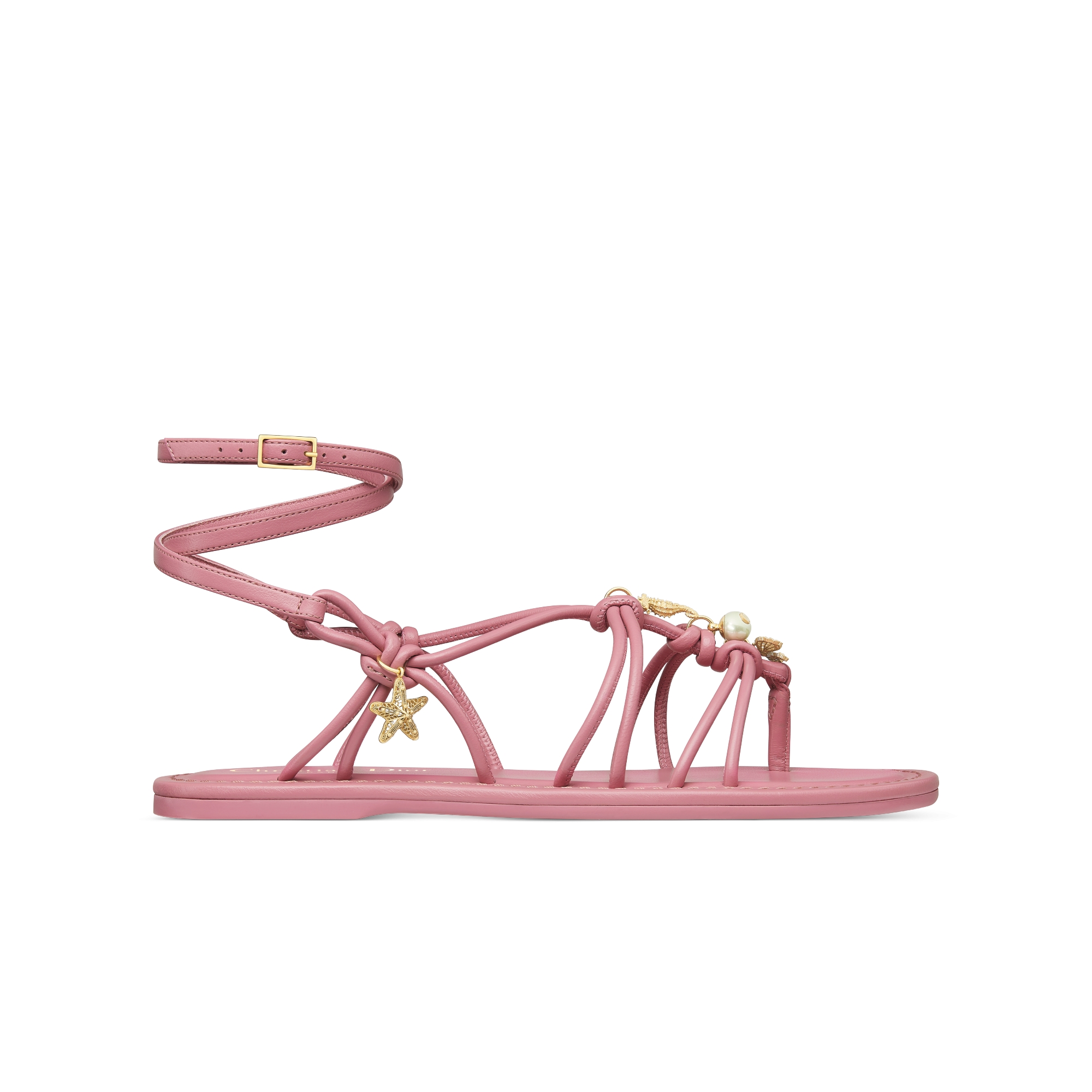 Dioriviera D-Sand Thong Sandal Begonia Pink Lambskin | DIOR