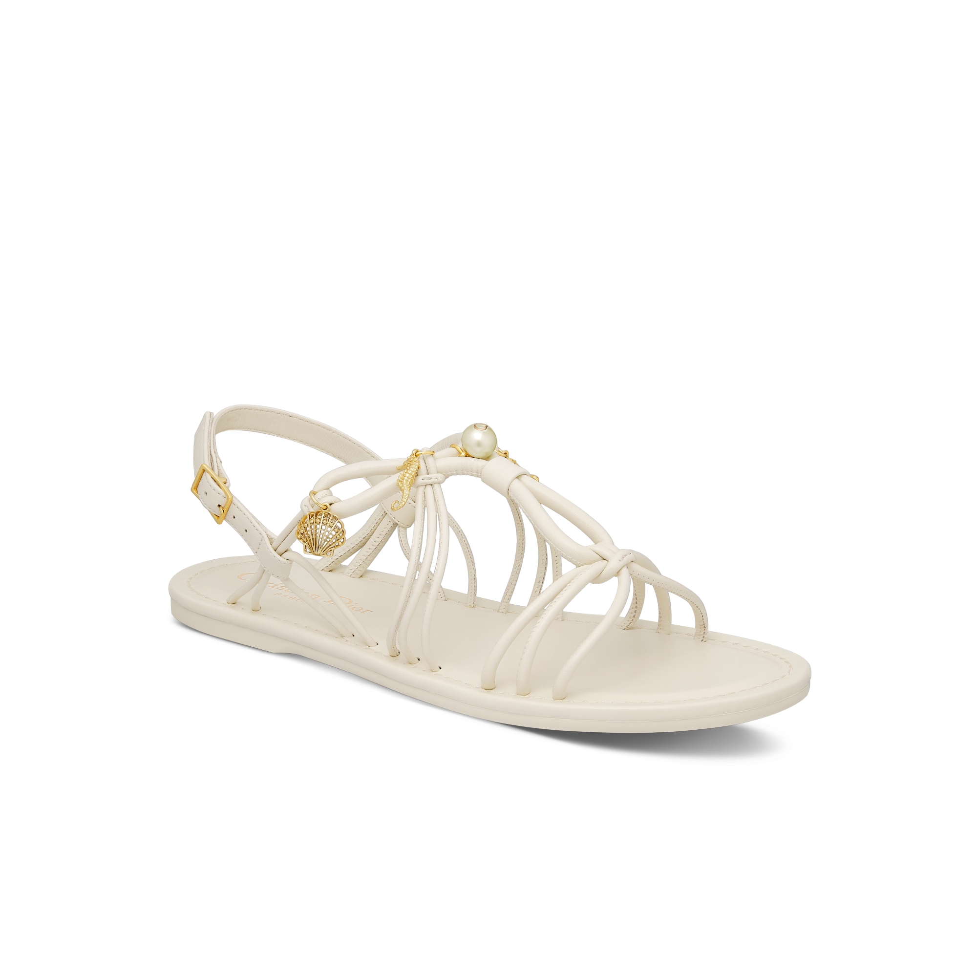 Dioriviera D-Sand Sandal White Lambskin | DIOR