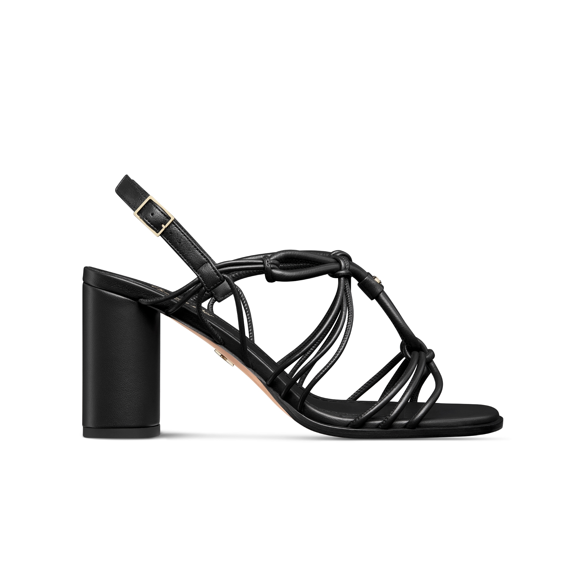 Sandale à talon D-Sand Dioriviera Cuir d'agneau noir | DIOR