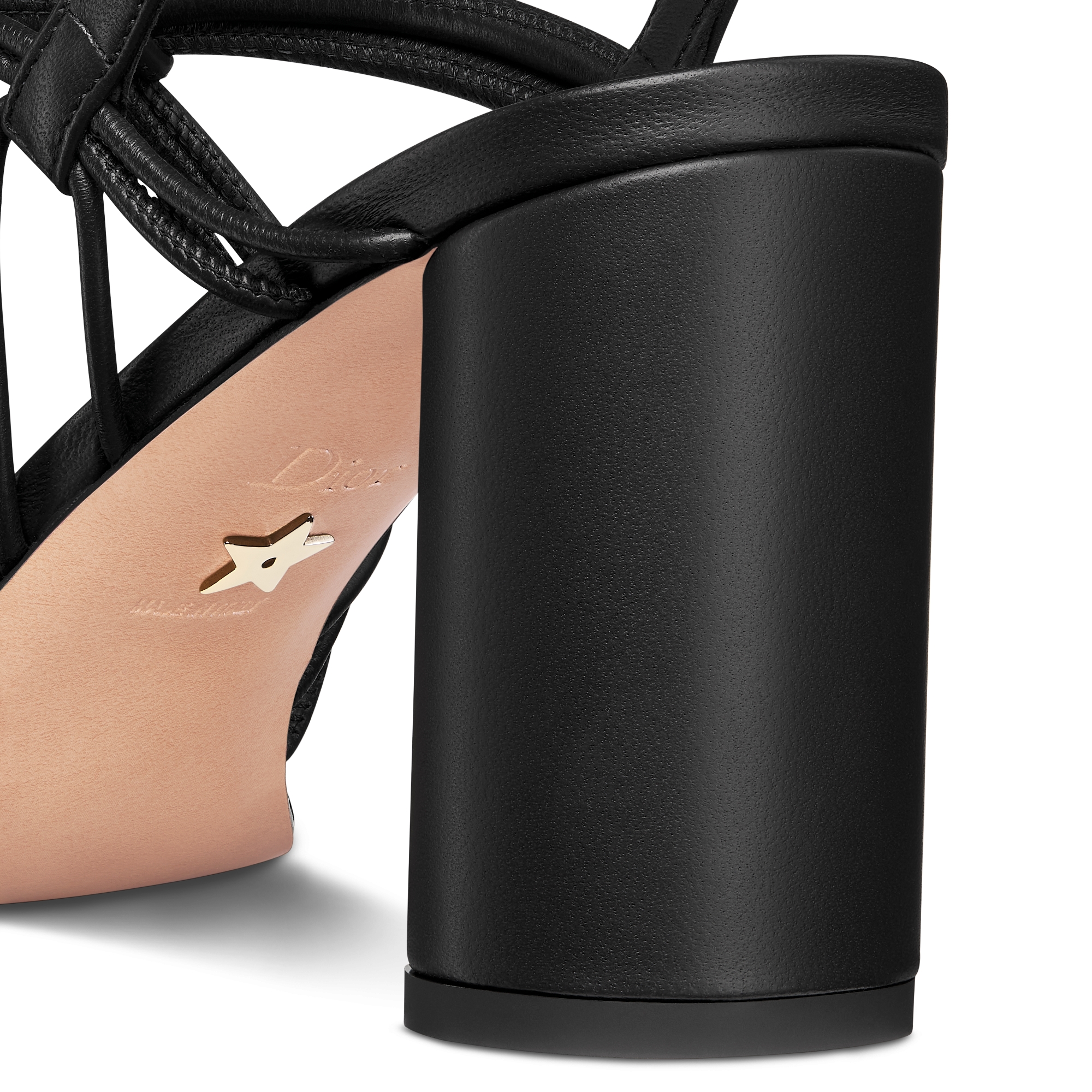 Sandale à talon D-Sand Dioriviera Cuir d'agneau noir | DIOR