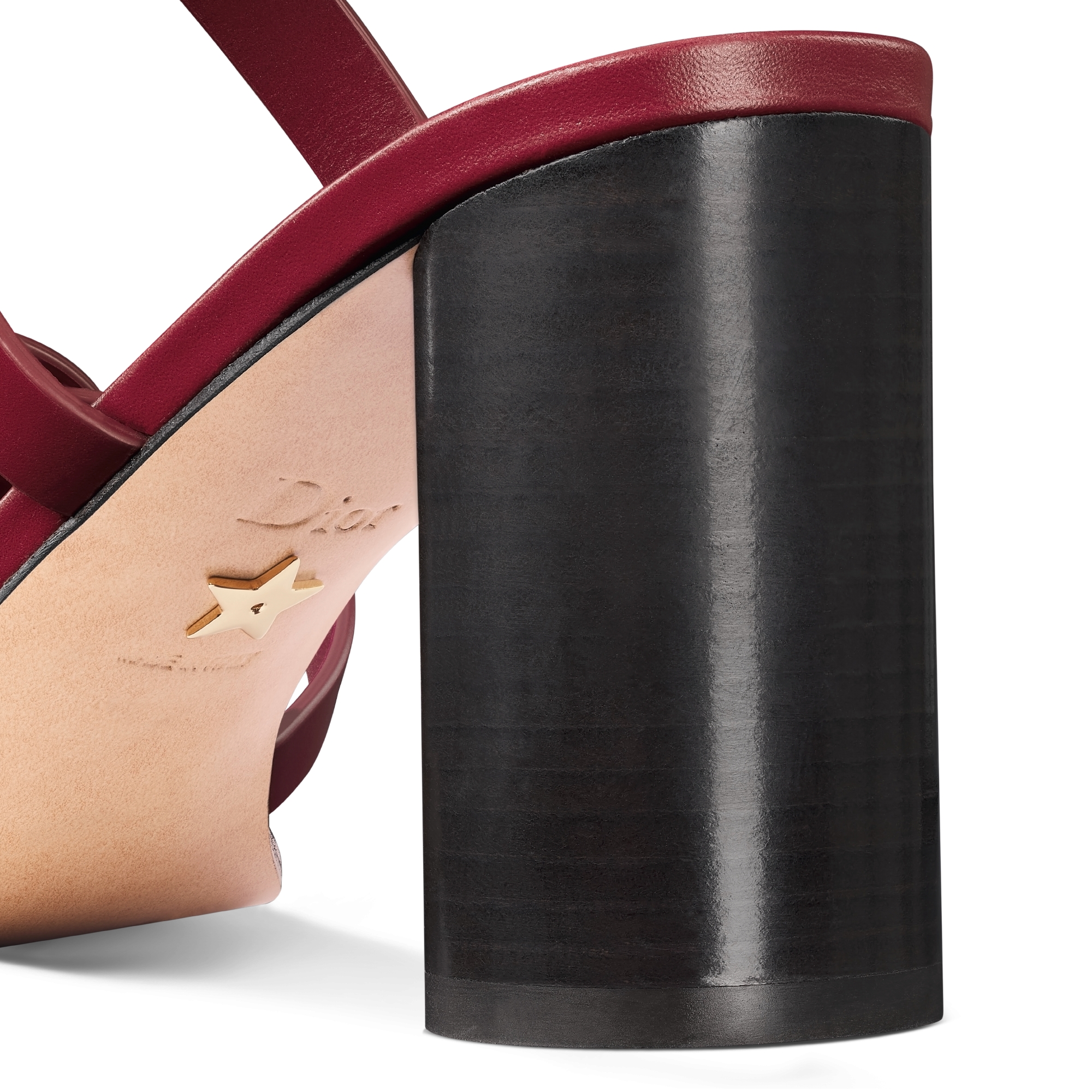 Sandale à talon D-Club Cuir de veau rouge rubis | DIOR