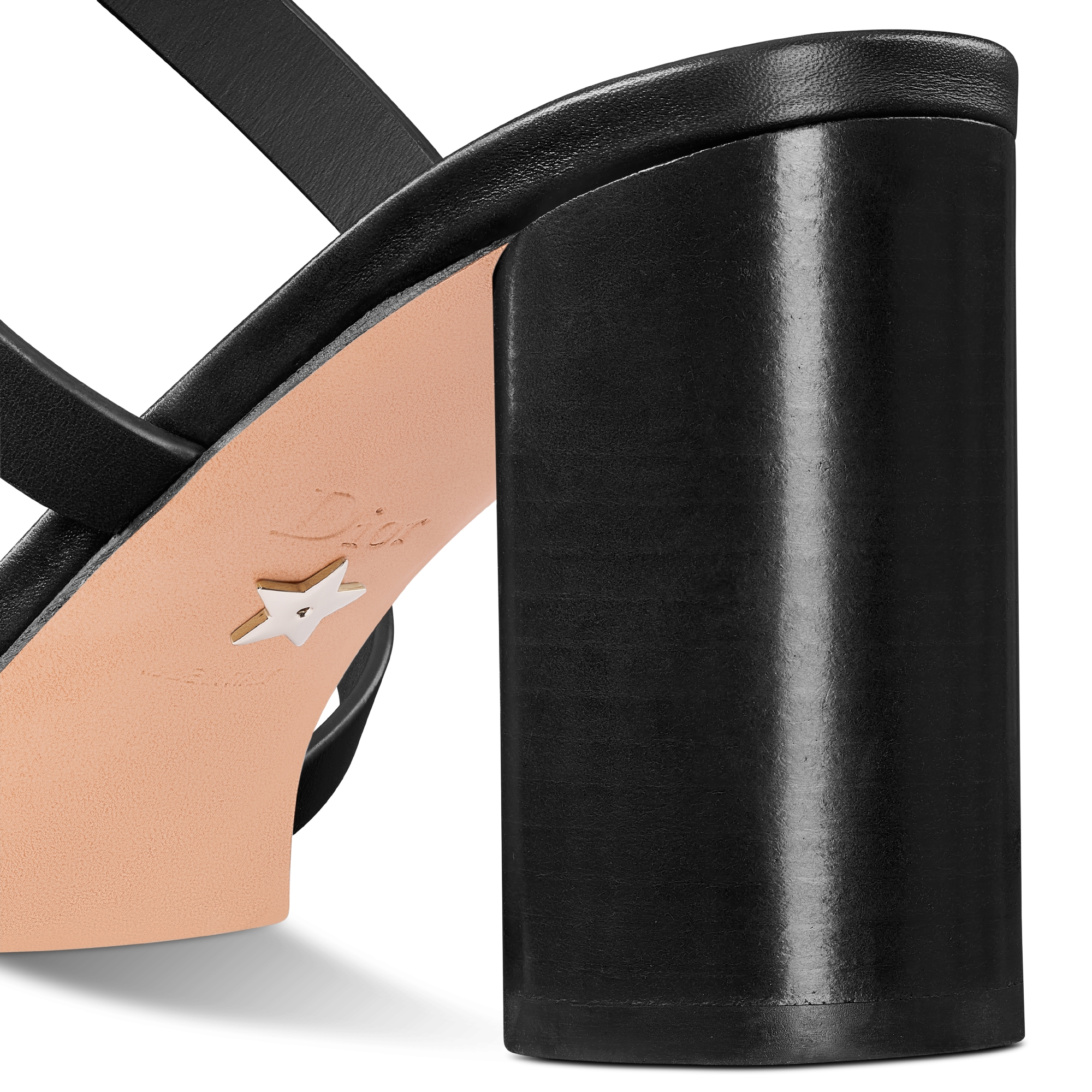 Sandale à talon D-Club Cuir de veau noir | DIOR