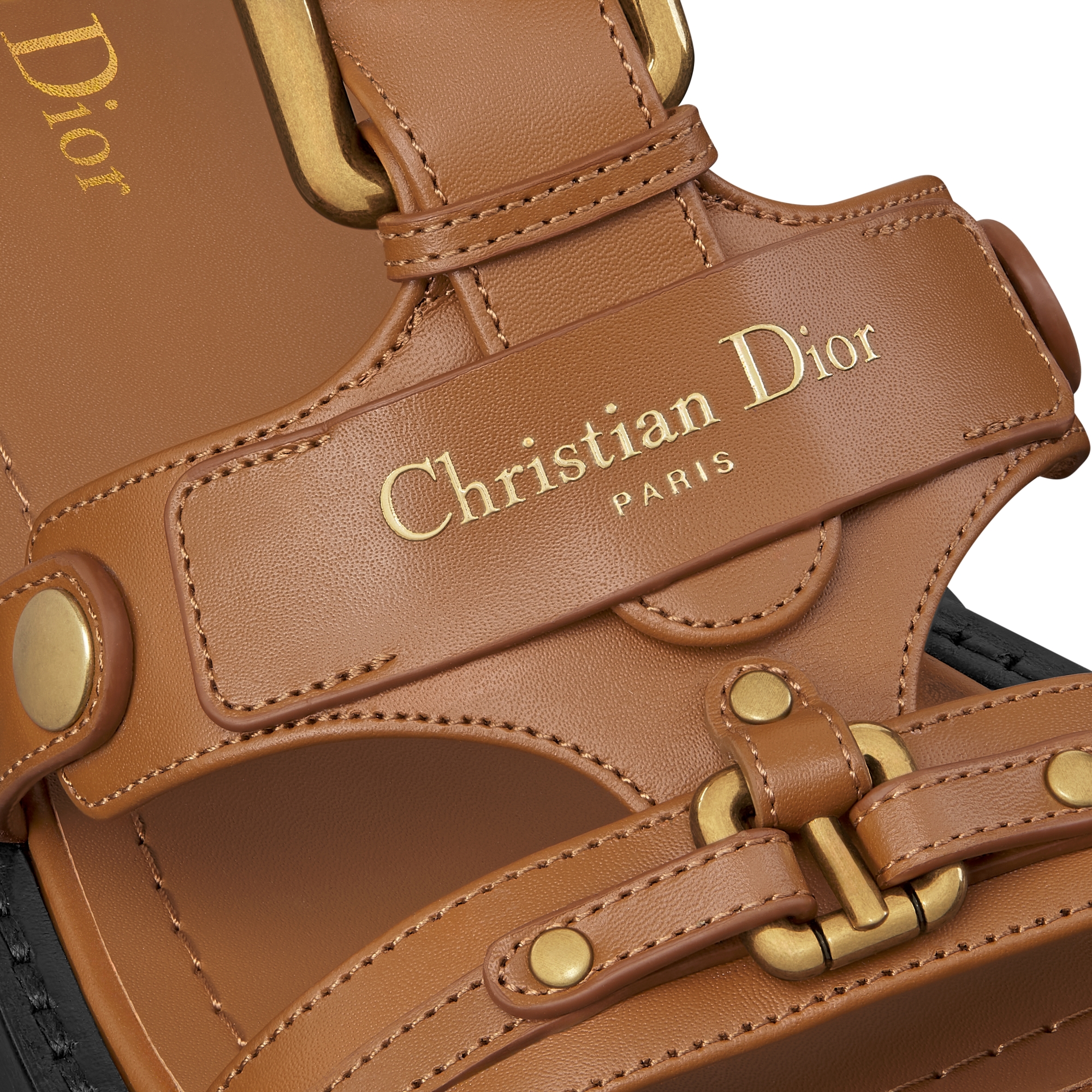 Sandalo D-City Pelle di vitello color cammello | DIOR