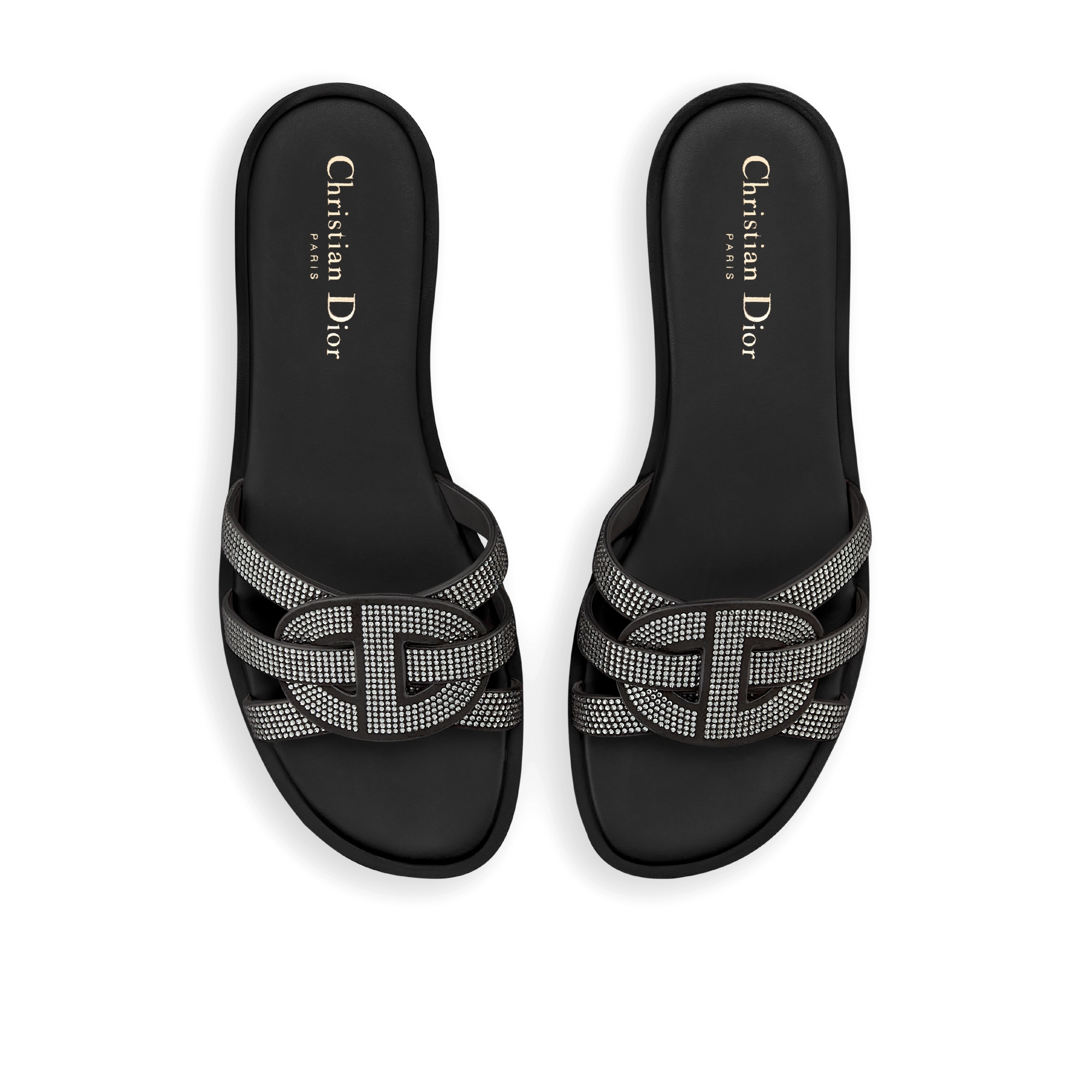 D-Club Slide Black Suede Goatskin and Silver-Tone Strass | DIOR