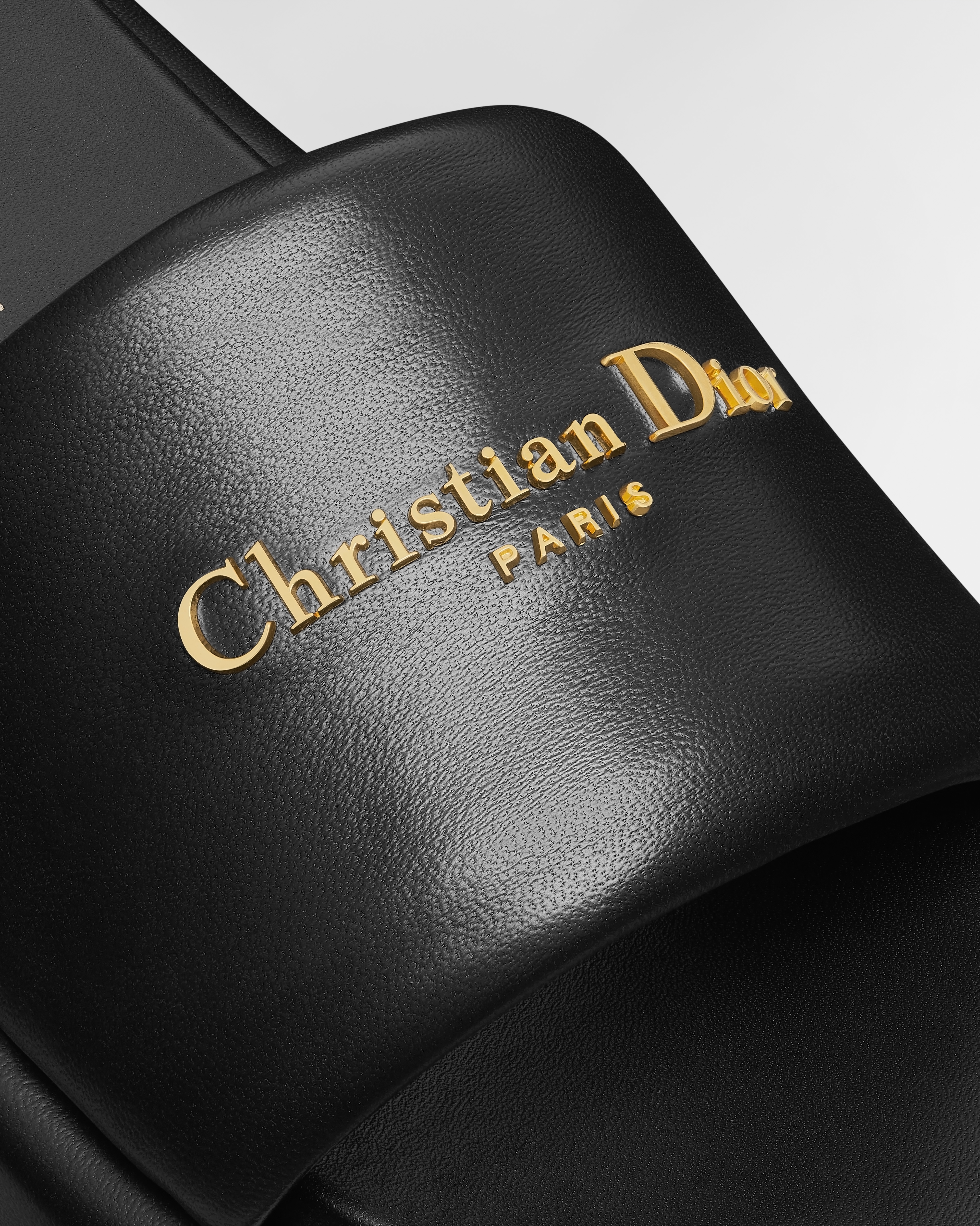 Sandalo D-Lane con plateau Pelle di agnello imbottita nera | DIOR