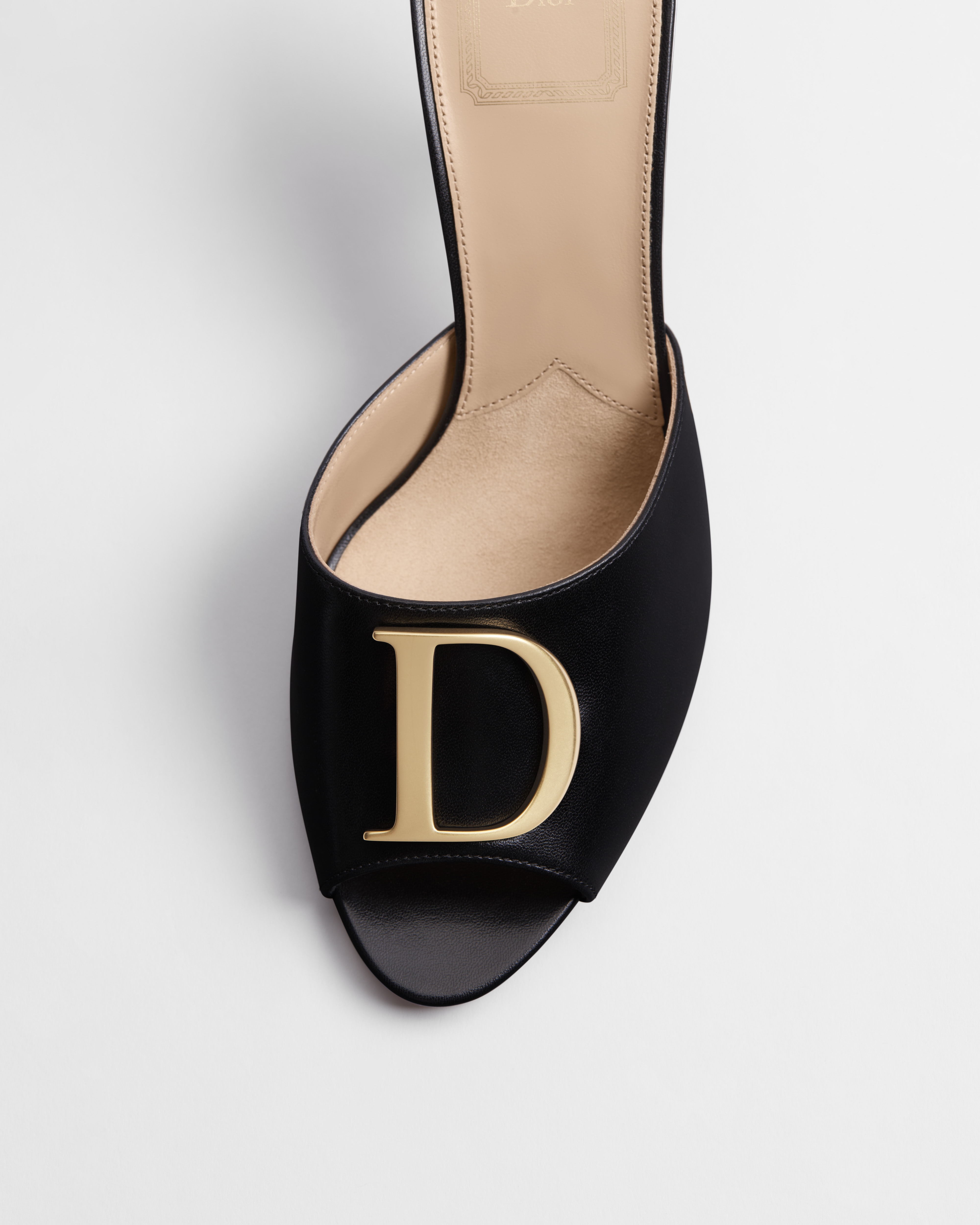 Mule à talon Dior Initials Cuir d'agneau noir | DIOR