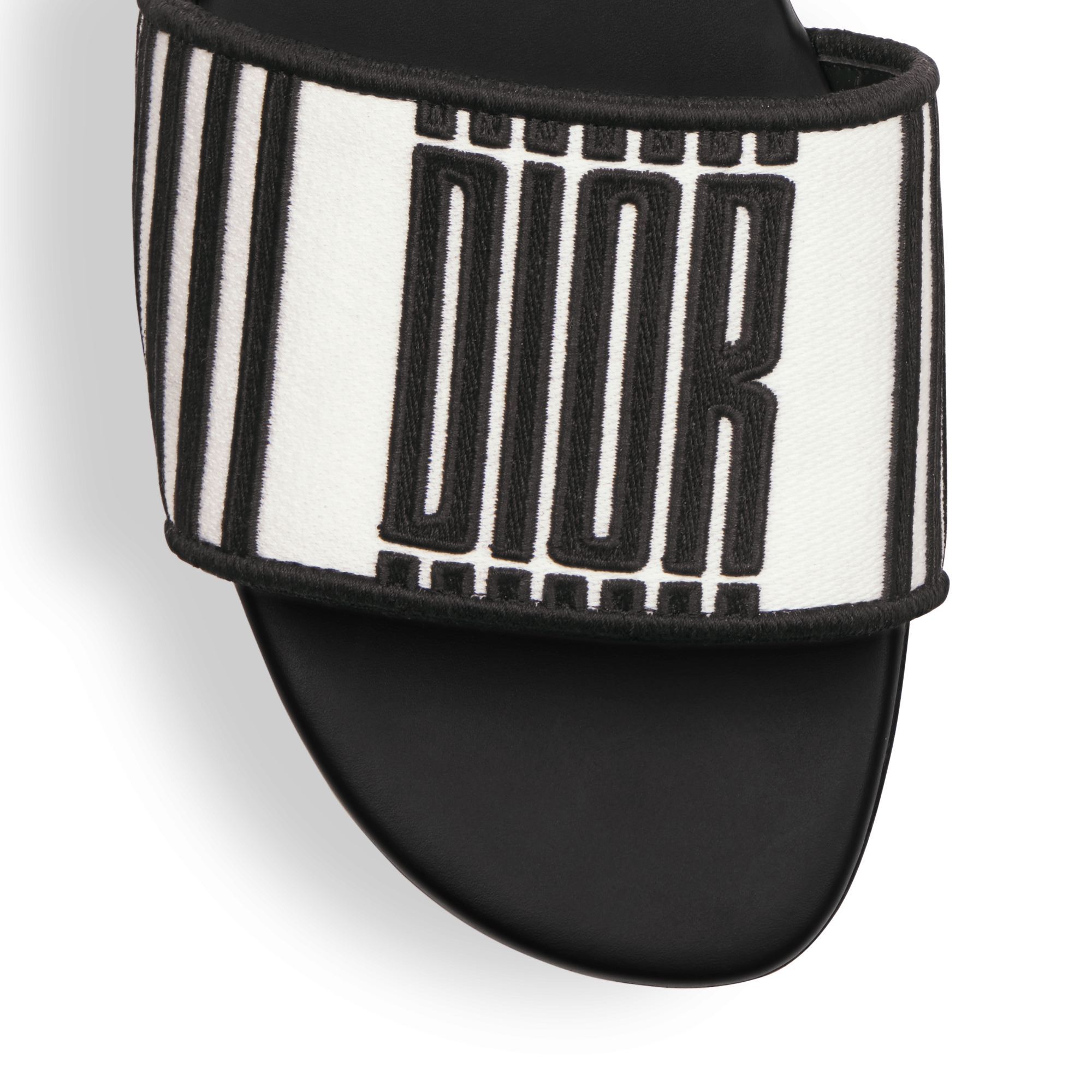 Mule Dway Coton brodé du motif Dior Graphique noir et blanc | DIOR