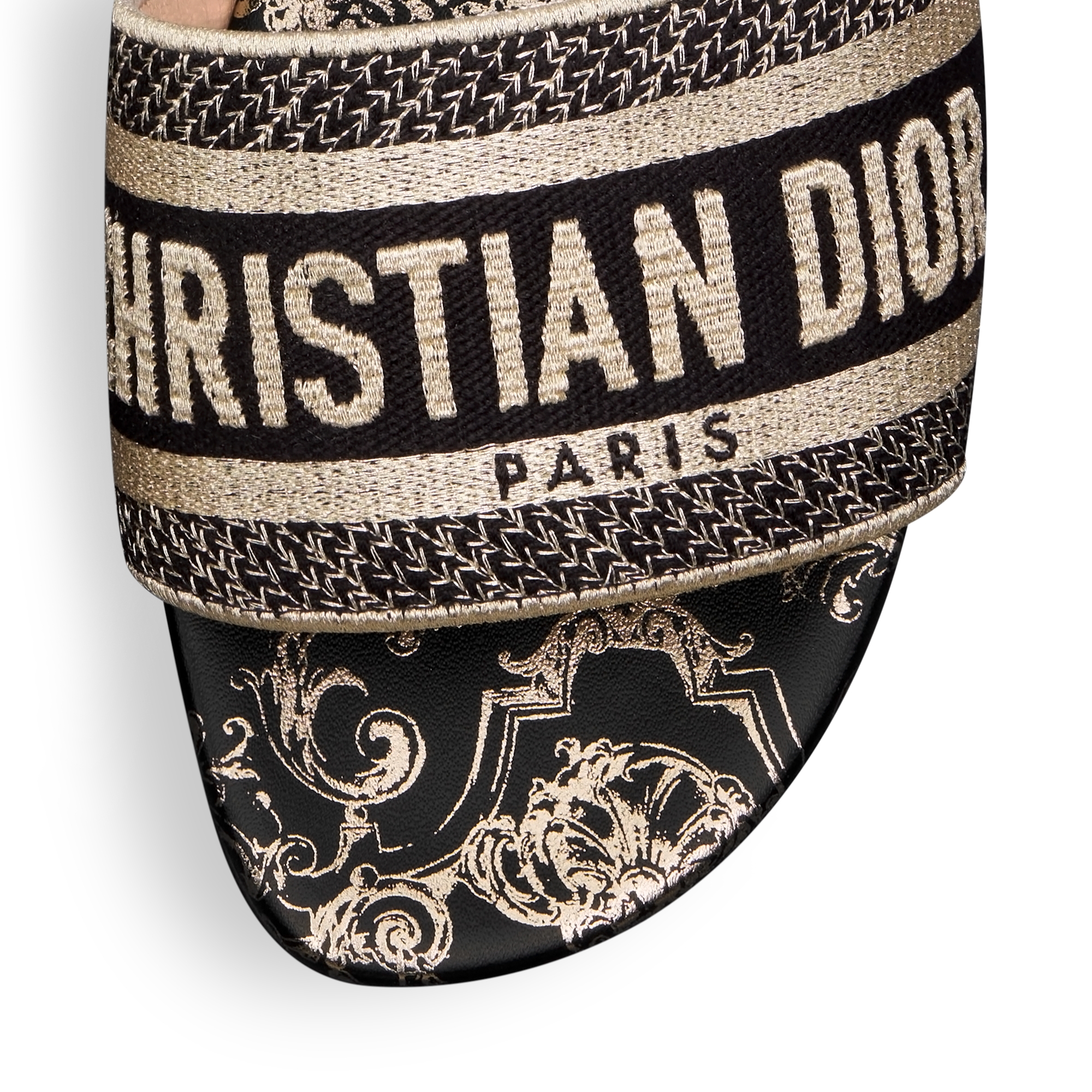 Sandalo Dway Cotone ricamato in filo metallizzato con motivo a fiori ...