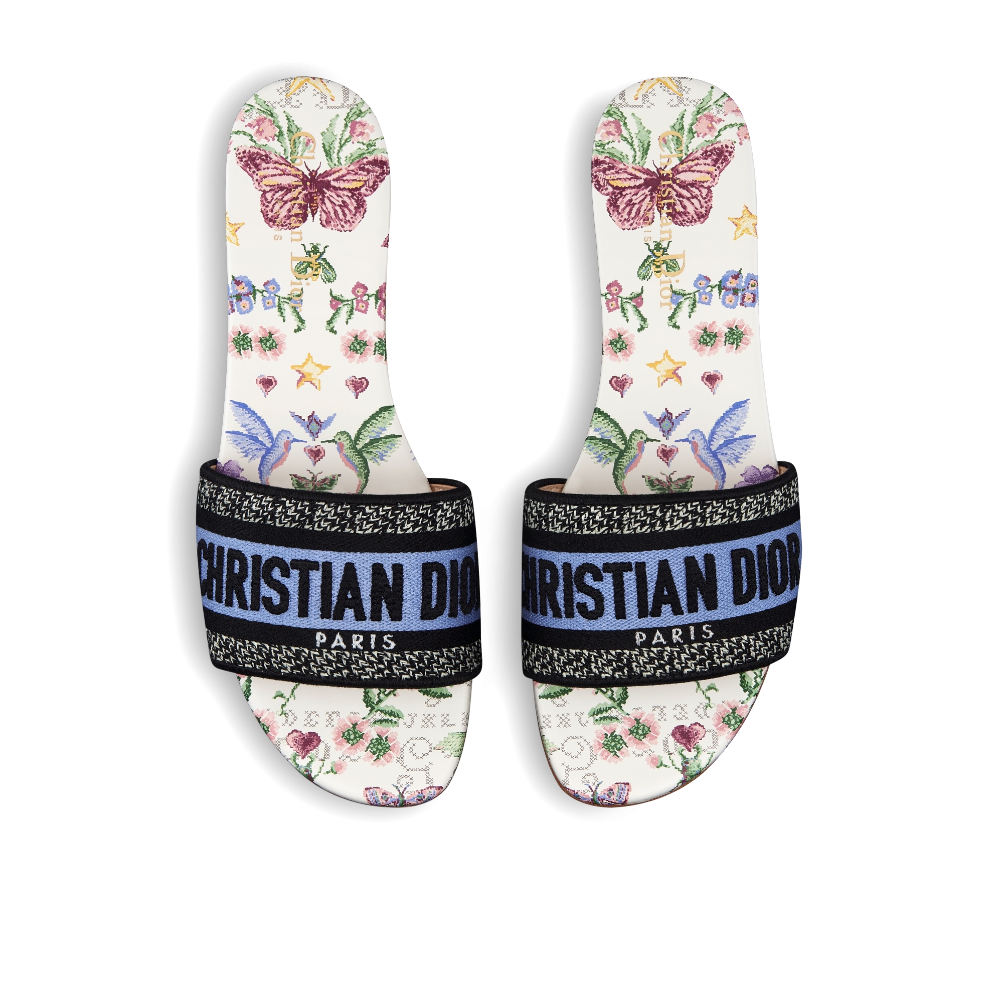 Slide Dioramour Dway Algodão bordado e motivo Amour 1947 multicolorido ...