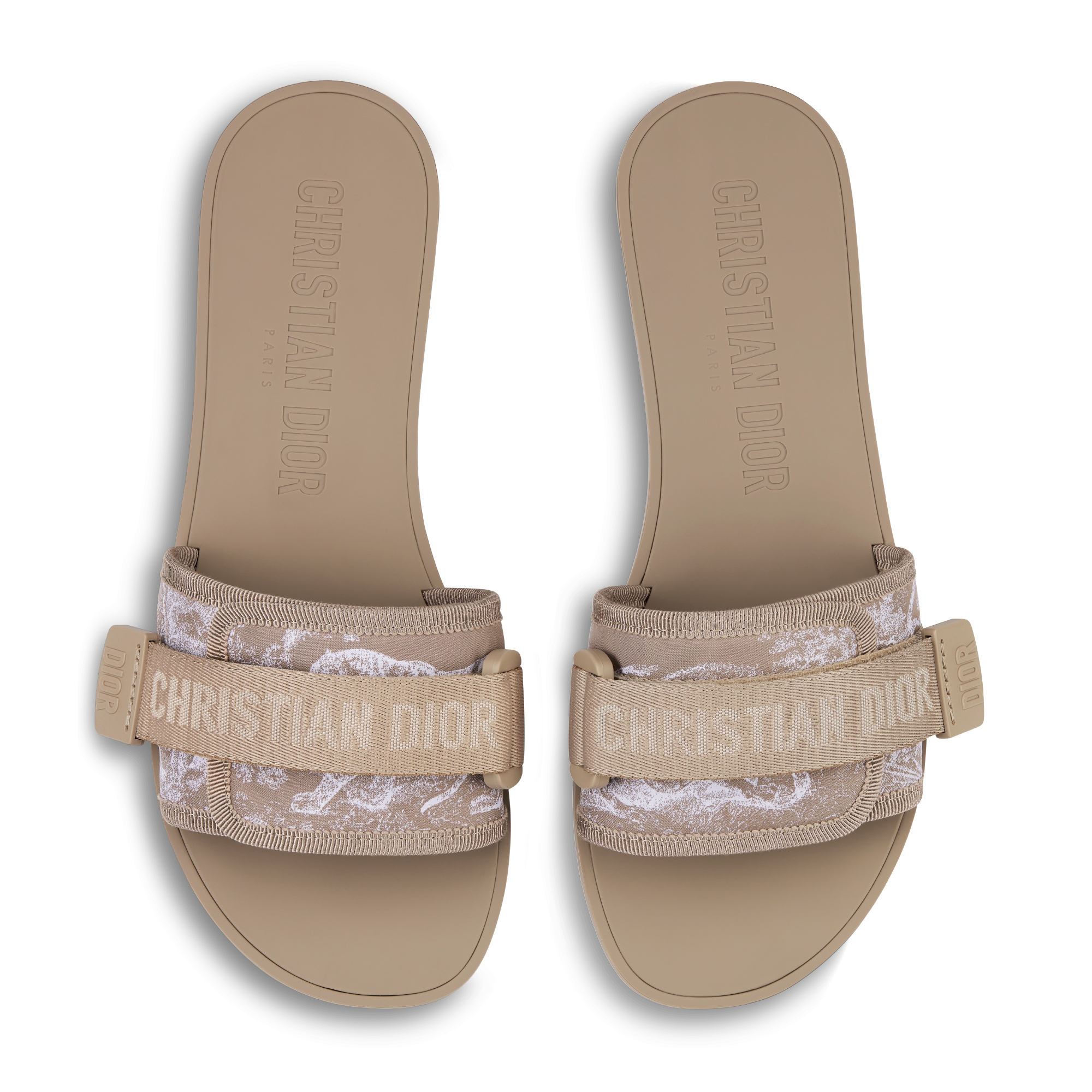 Dioriviera Dio(r)evolution Slide White and Beige Toile de Jouy Sauvage ...