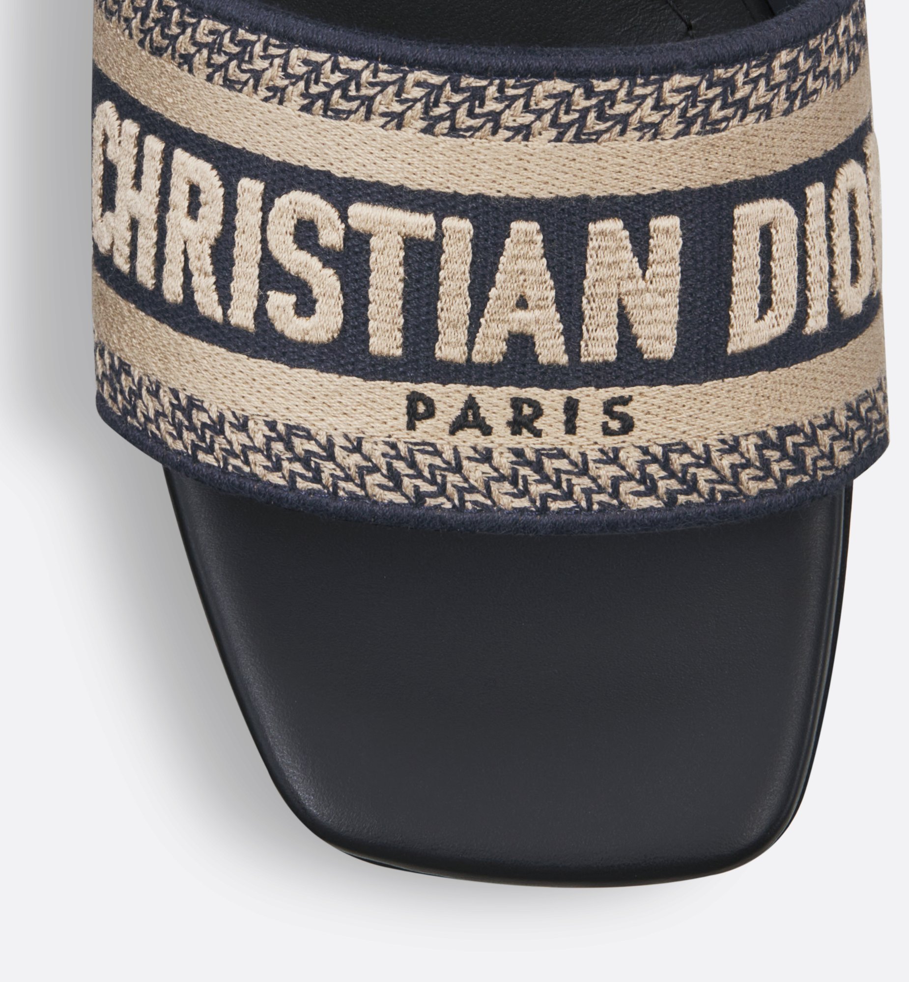 Dway Slide mit Absatz Baumwolle mit Stickerei in sattem Blau | DIOR Dway Slide mit Absatz Baumwolle mit Stickerei in sattem Blau | DIOR