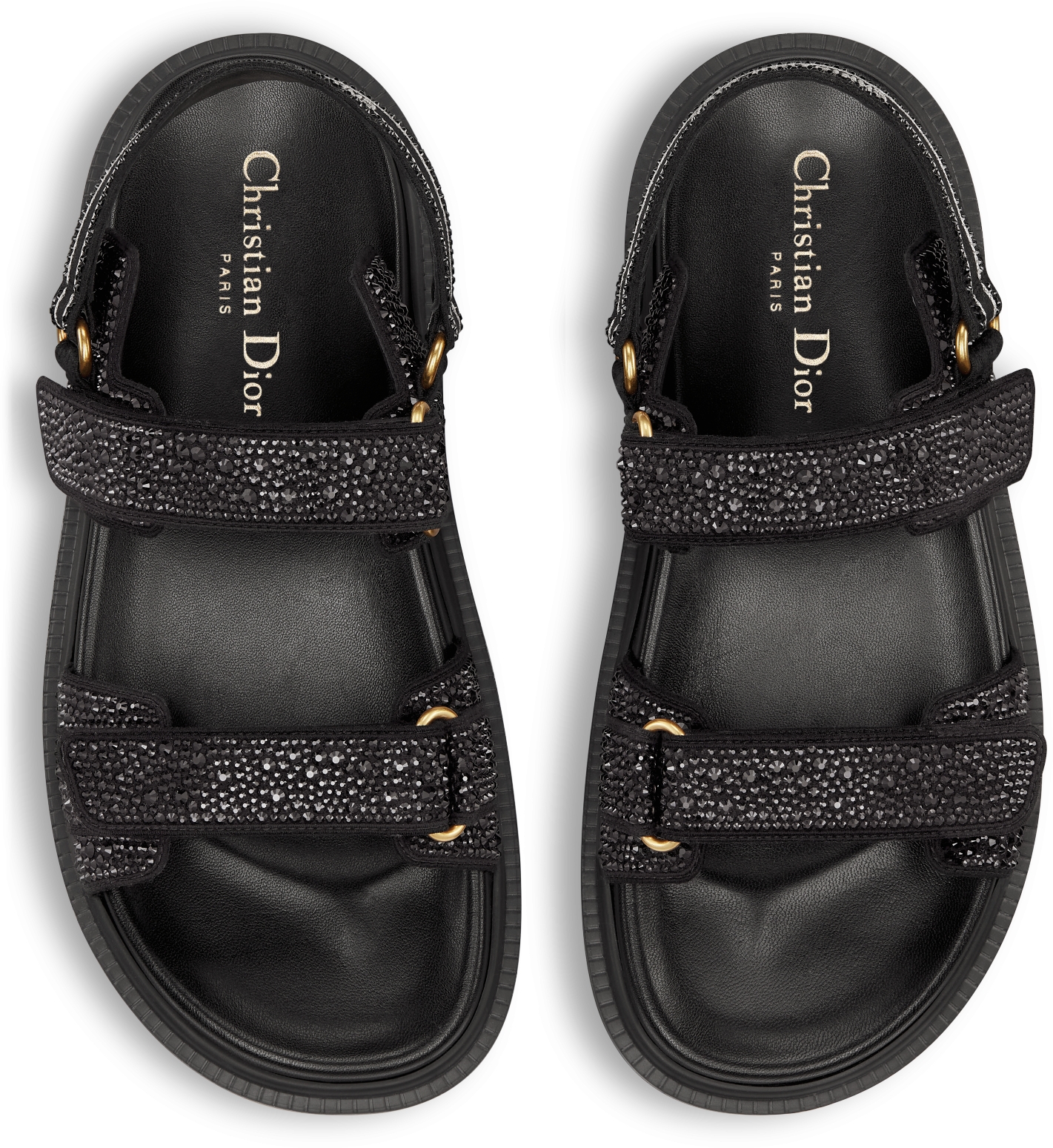 Dioract Sandal Black Cotton Embroidered with Strass | DIOR