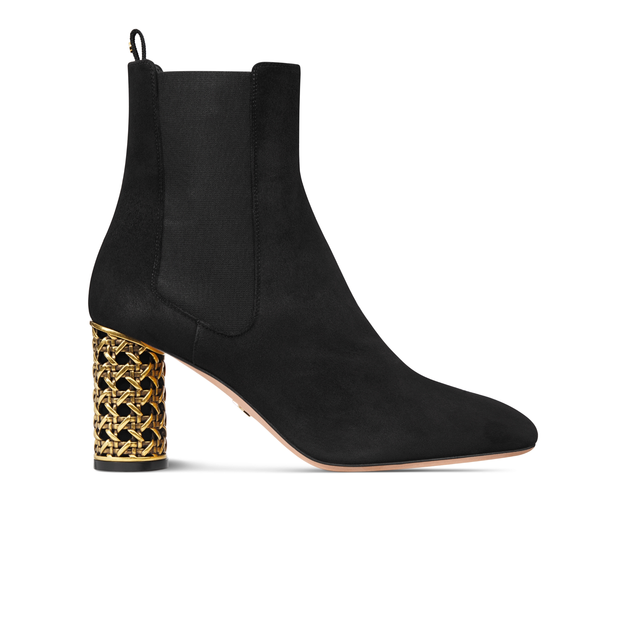 Dior Icon Heeled Ankle Boot Black Suede Goatskin | DIOR