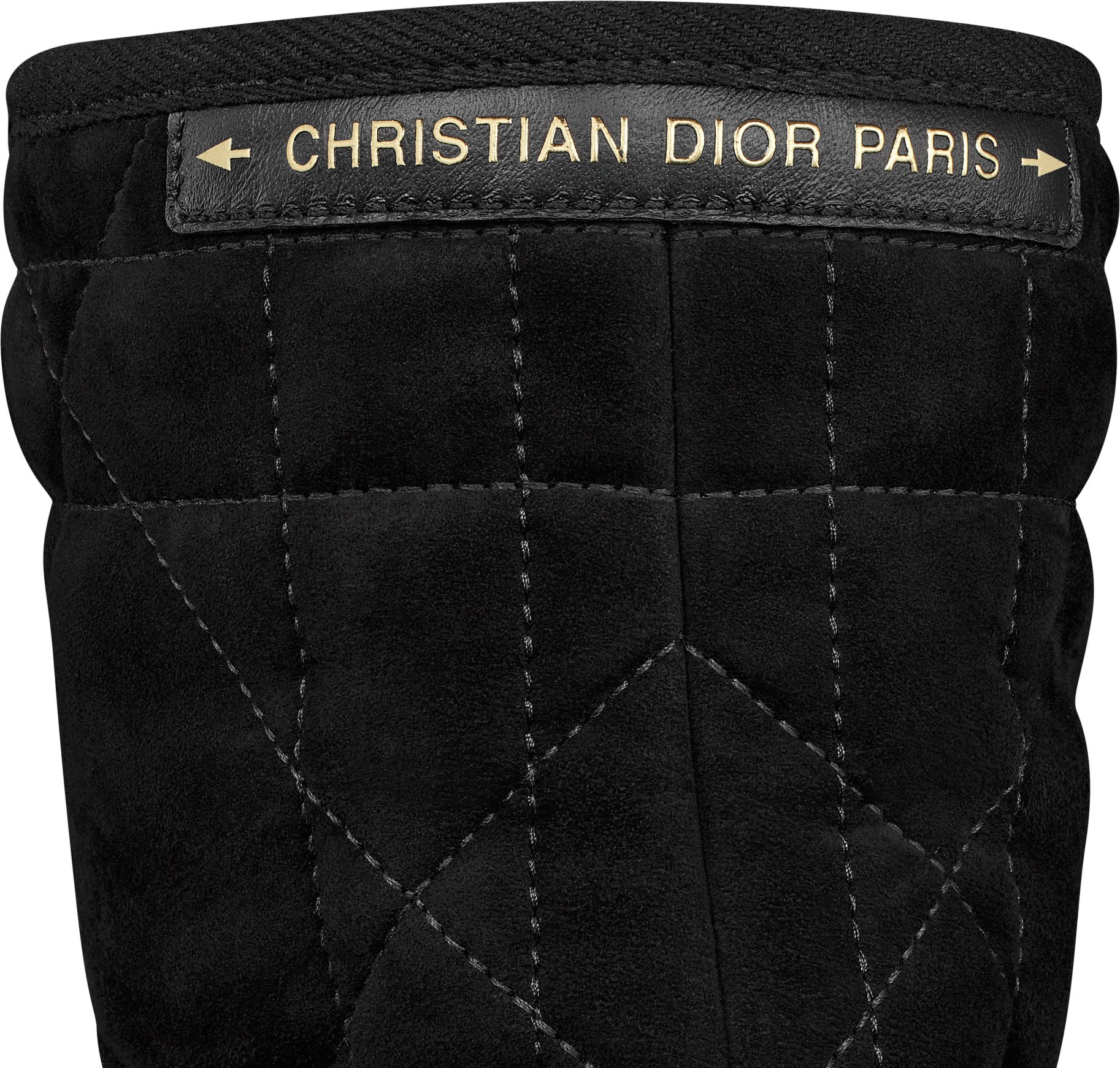 Dior Frost Ankle Boot Black Cannage Suede and Ecru Lambskin Shearling ...