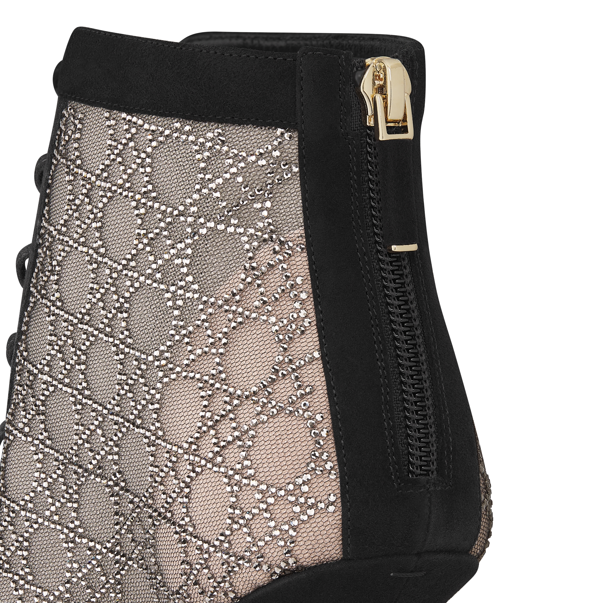 Dior Capture Heeled Ankle Boot Transparent Mesh with Silver-Tone Strass ...