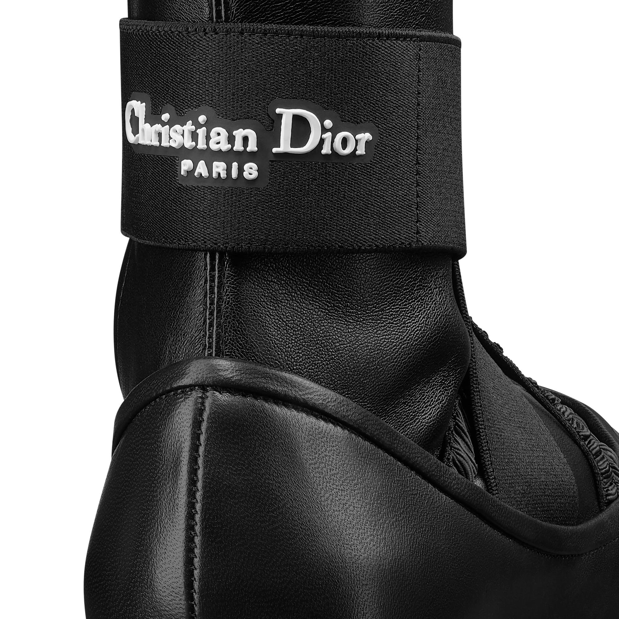 Bota over the knee Dior Shade Pele de cordeiro preta, material com ...