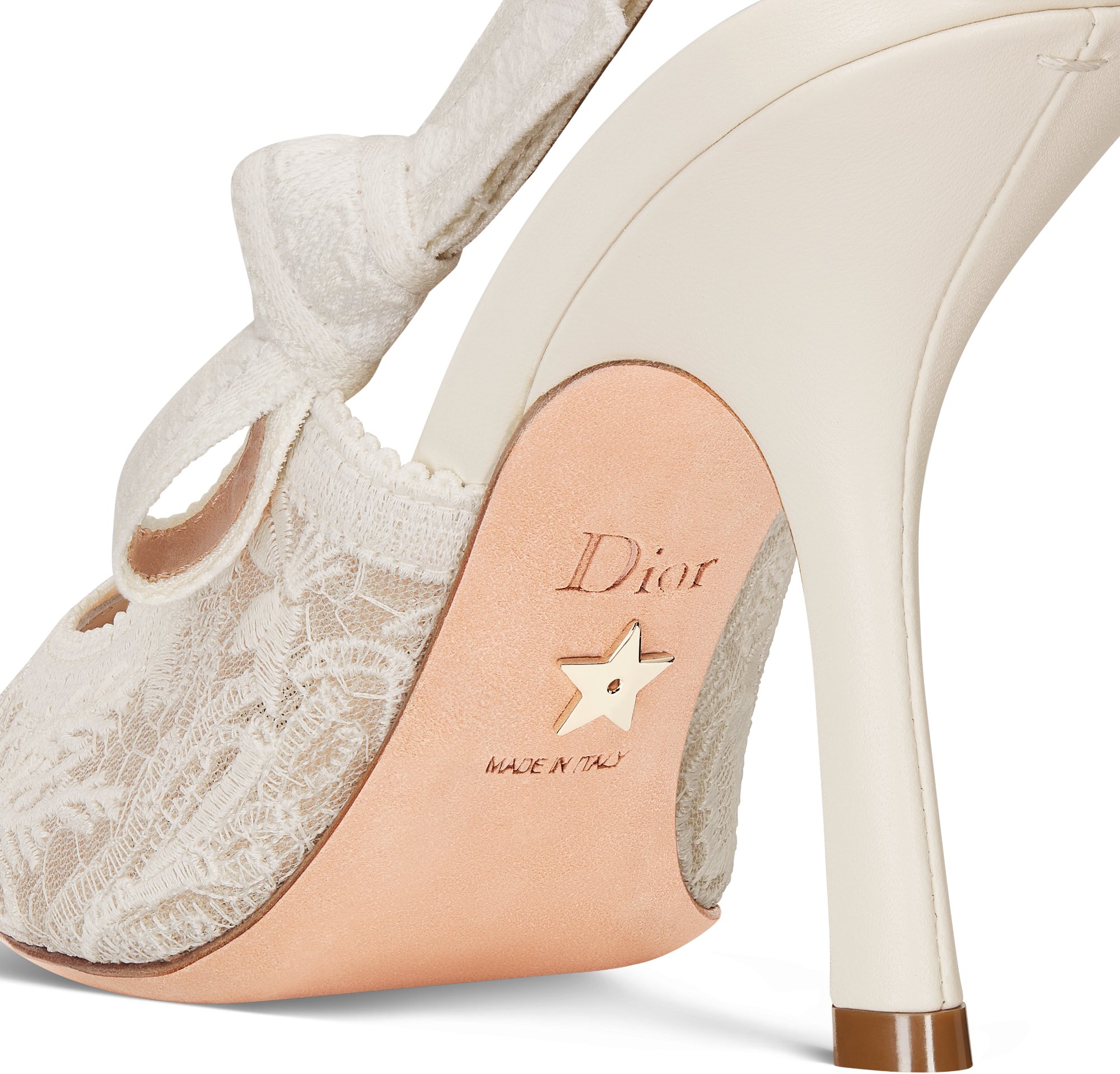 Décolleté slingback J'Adior Mesh trasparente ricamato con motivo Dior ...