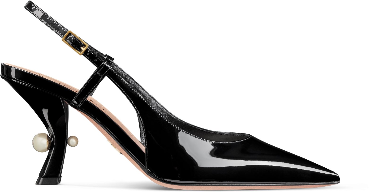 Escarpin slingback Dior Tribales Cuir de veau verni noir | DIOR