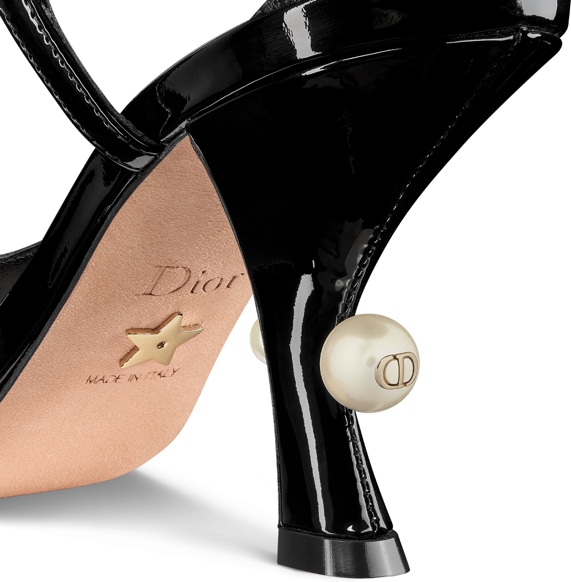 Dior Tribales Slingback-Pumps Kalbslackleder in Schwarz | DIOR