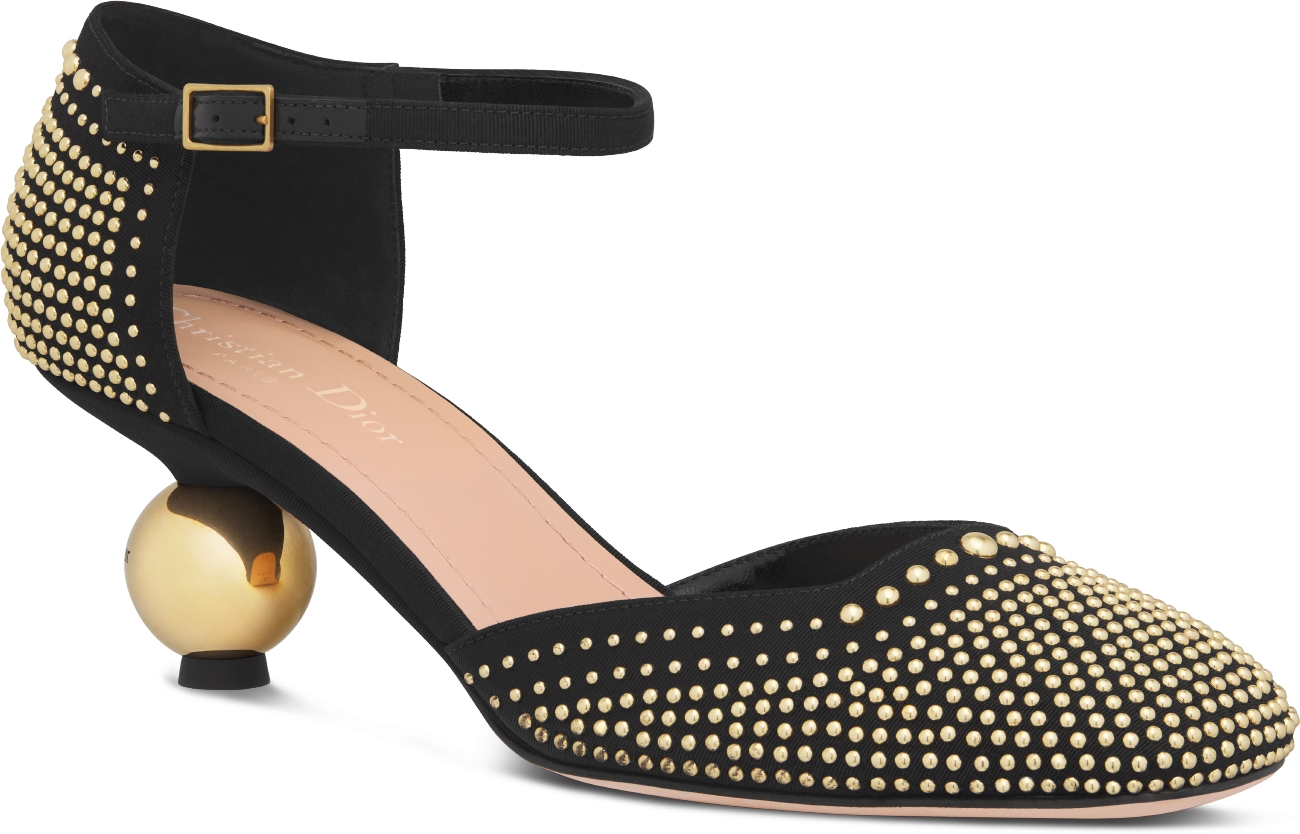 D-Idole Pump Black Grosgrain and Gold-Finish Studs | DIOR