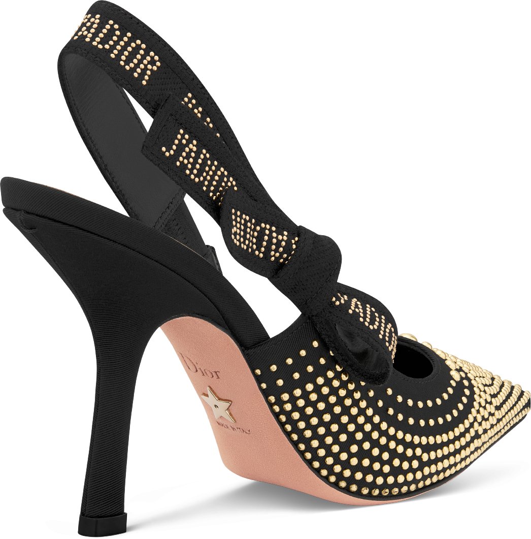 J'Adior Slingback Pump Black Grosgrain and Gold-Finish Studs | DIOR