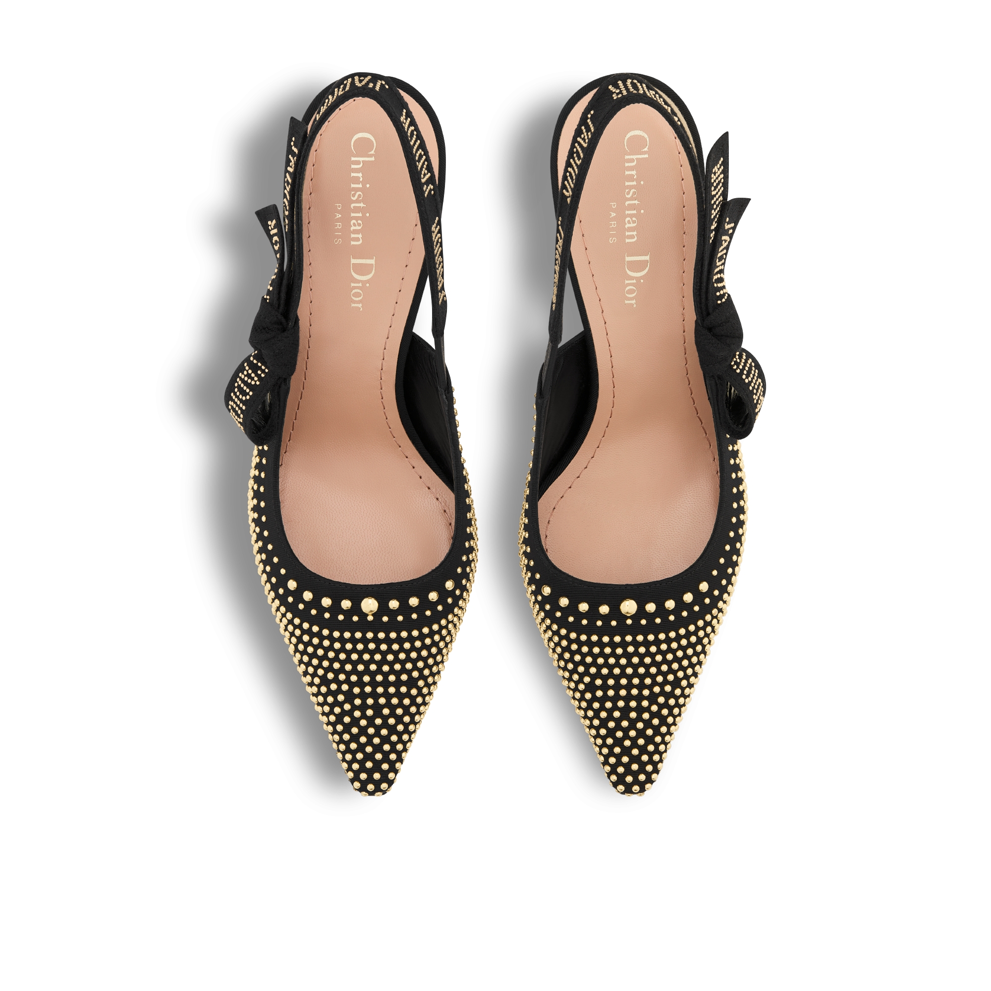 J'Adior Slingback Pump Black Grosgrain and Gold-Finish Studs | DIOR