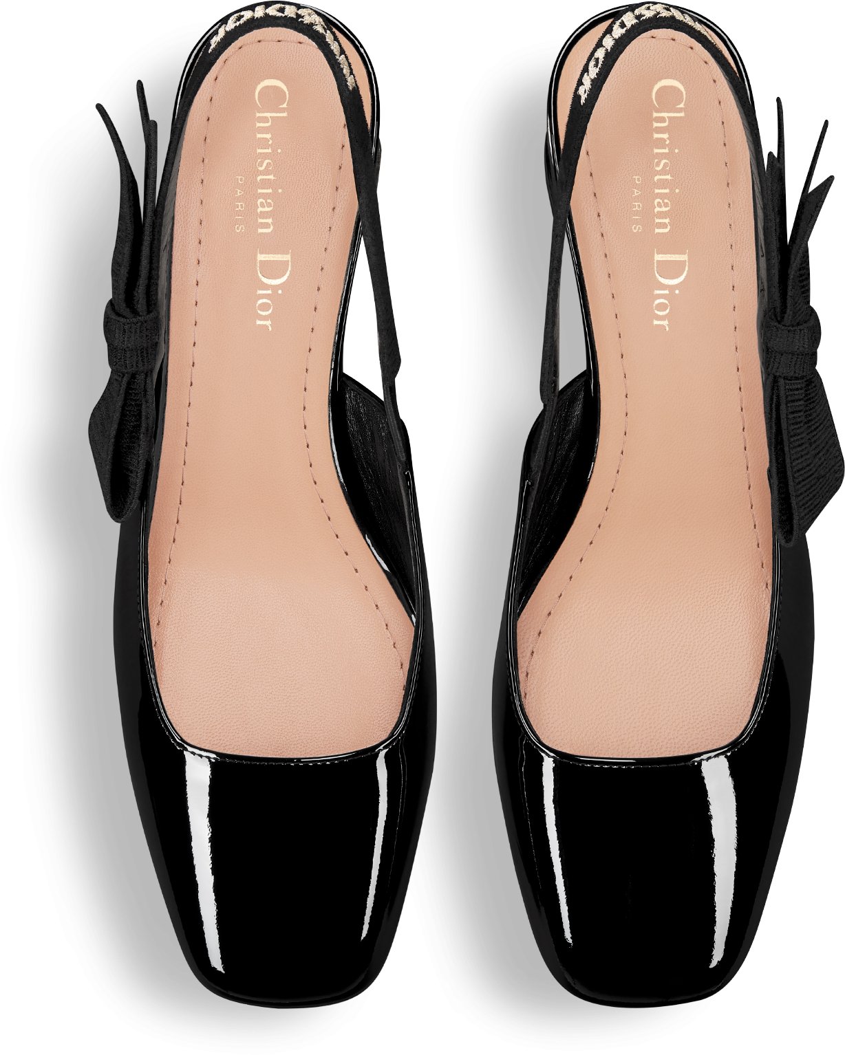 Escarpin slingback Miss Dior Paris Cuir de veau verni noir | DIOR