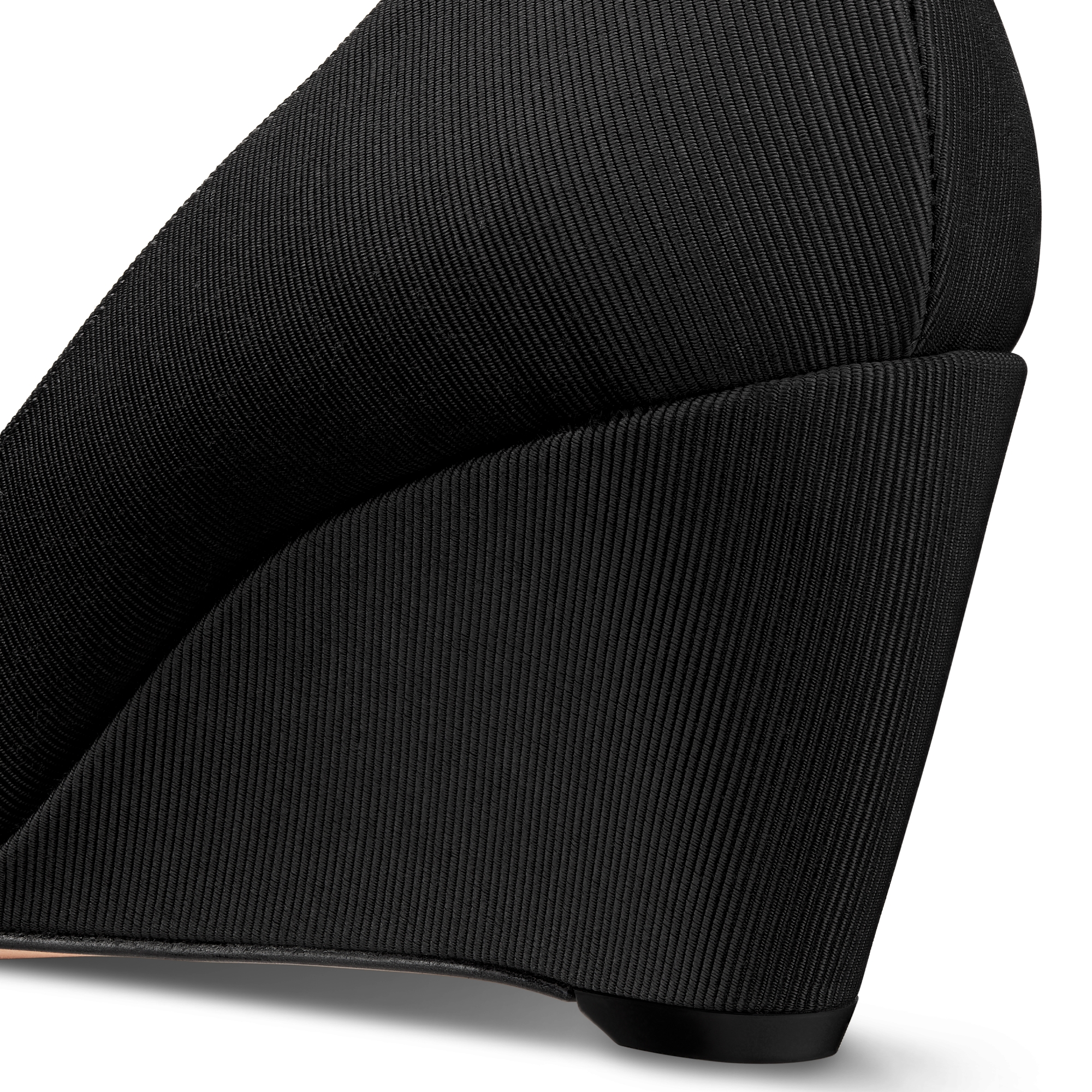 Adiorable Wedge Pump Black Fringed Grosgrain | DIOR