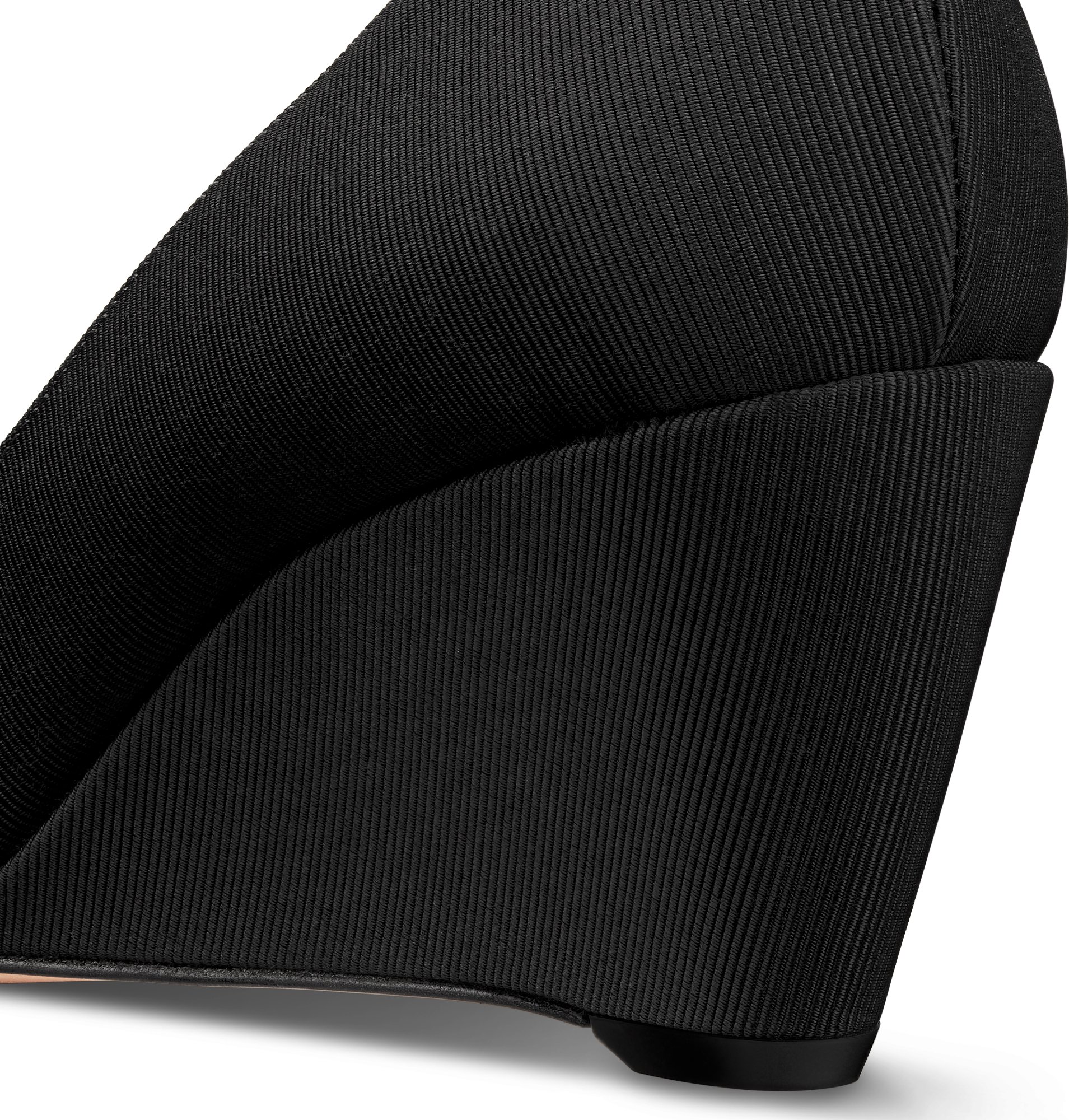 Ballerina décolleté con zeppa Adiorable Gros-grain sfrangiato nero | DIOR