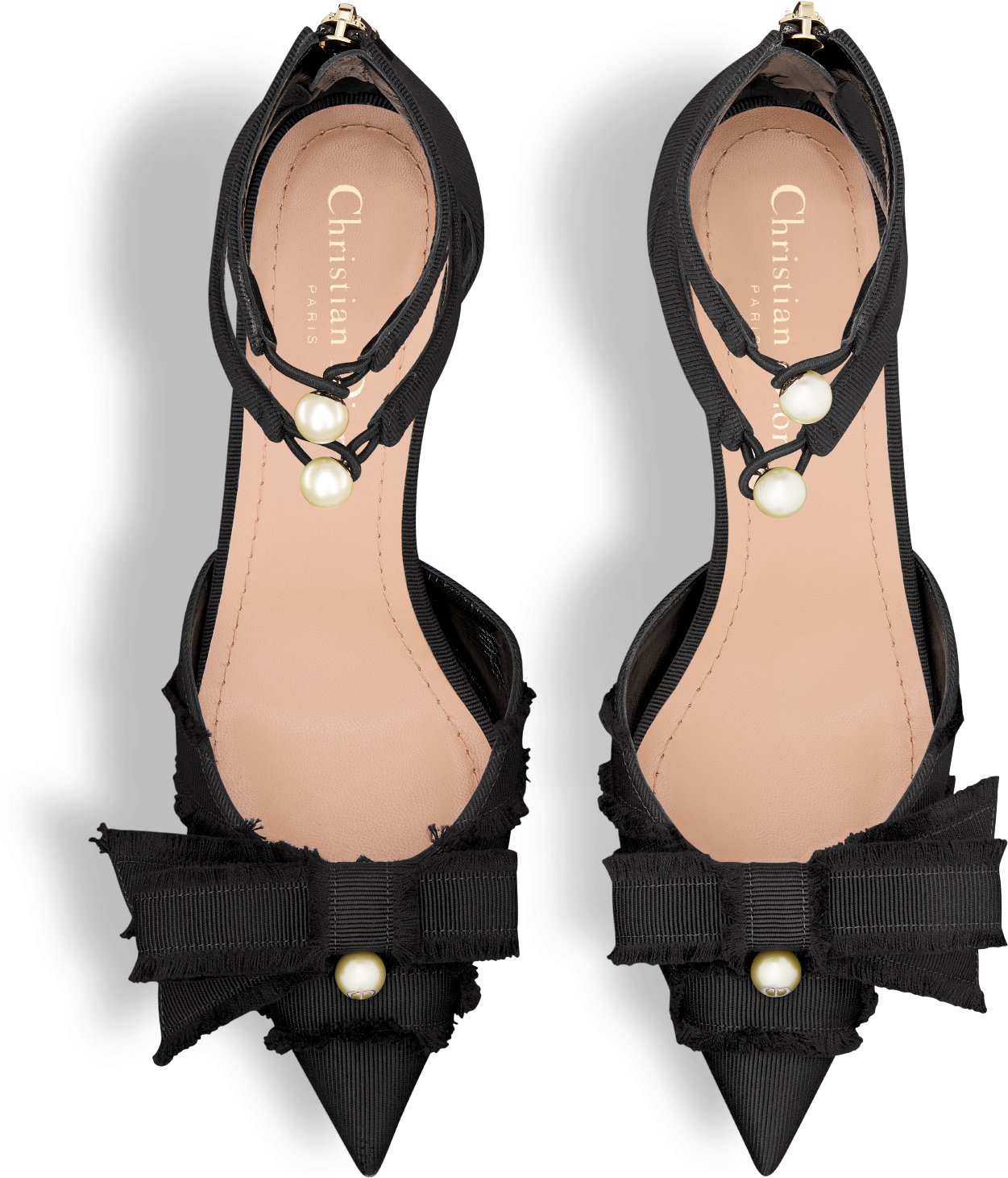 Adiorable Wedge Pump Black Fringed Grosgrain | DIOR