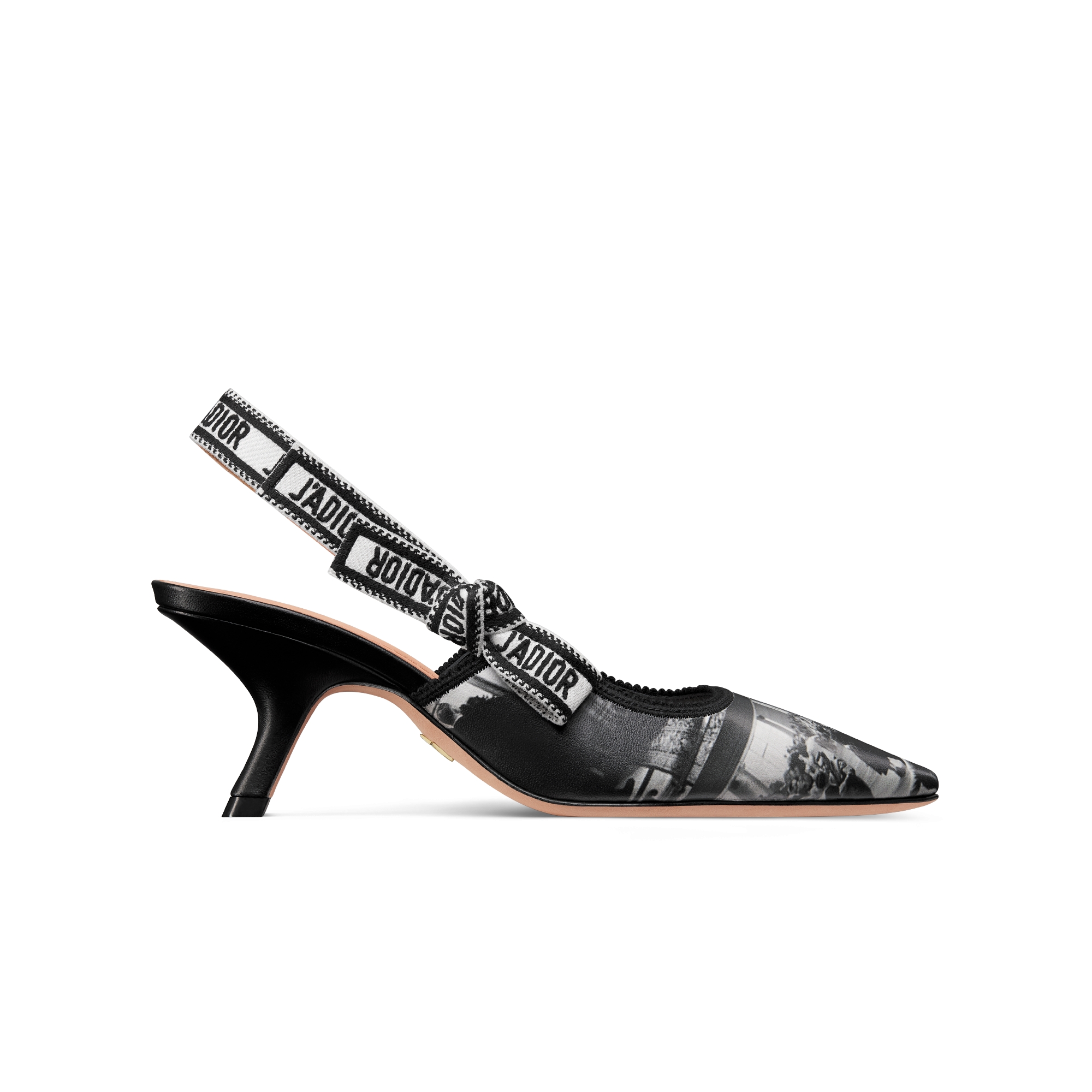 J'Adior Slingback Pump Gray and Black Lambskin Printed with Monsieur ...