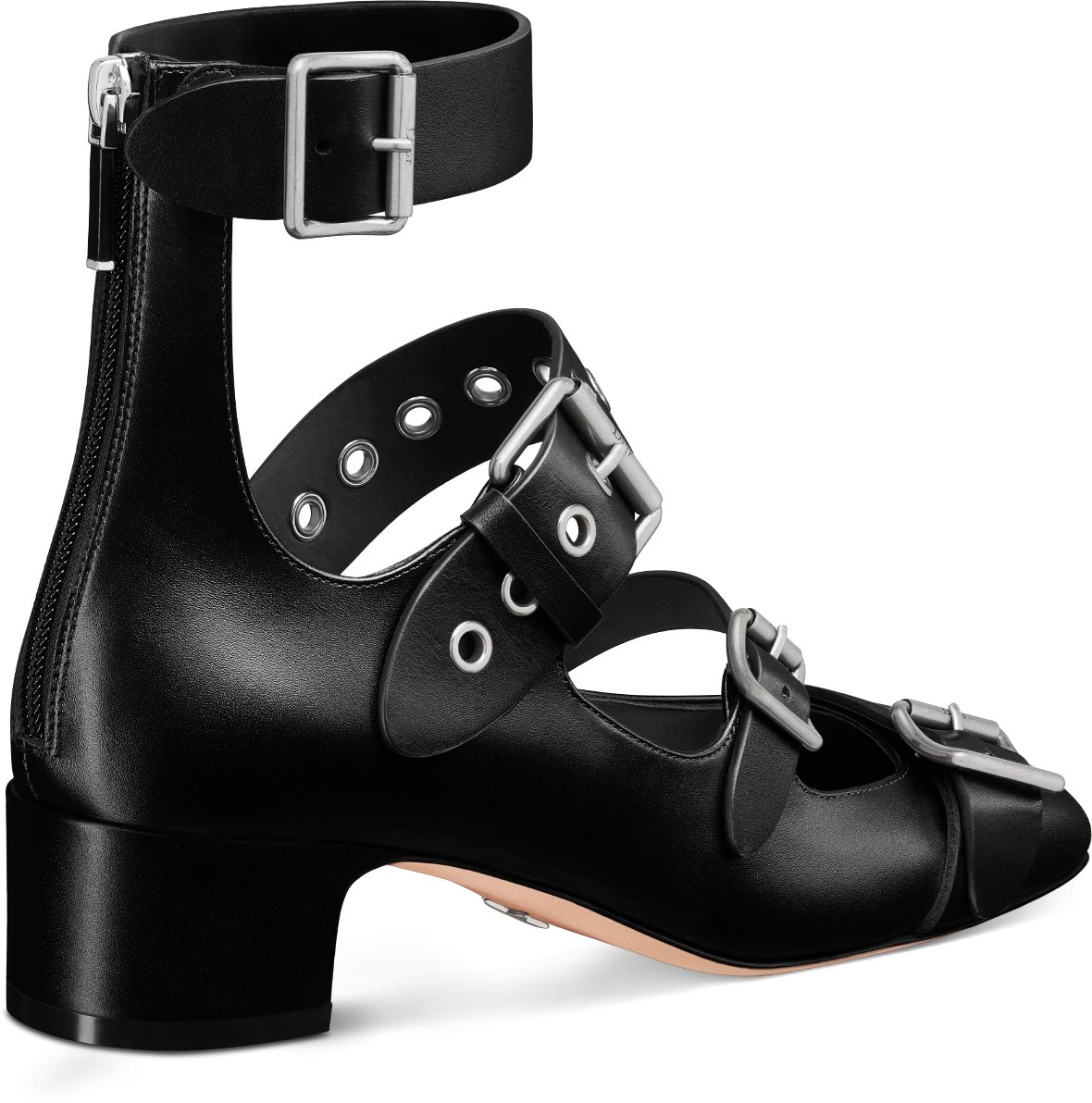 Ballerina décolleté Dior Punk Pelle di vitello morbida nera | DIOR