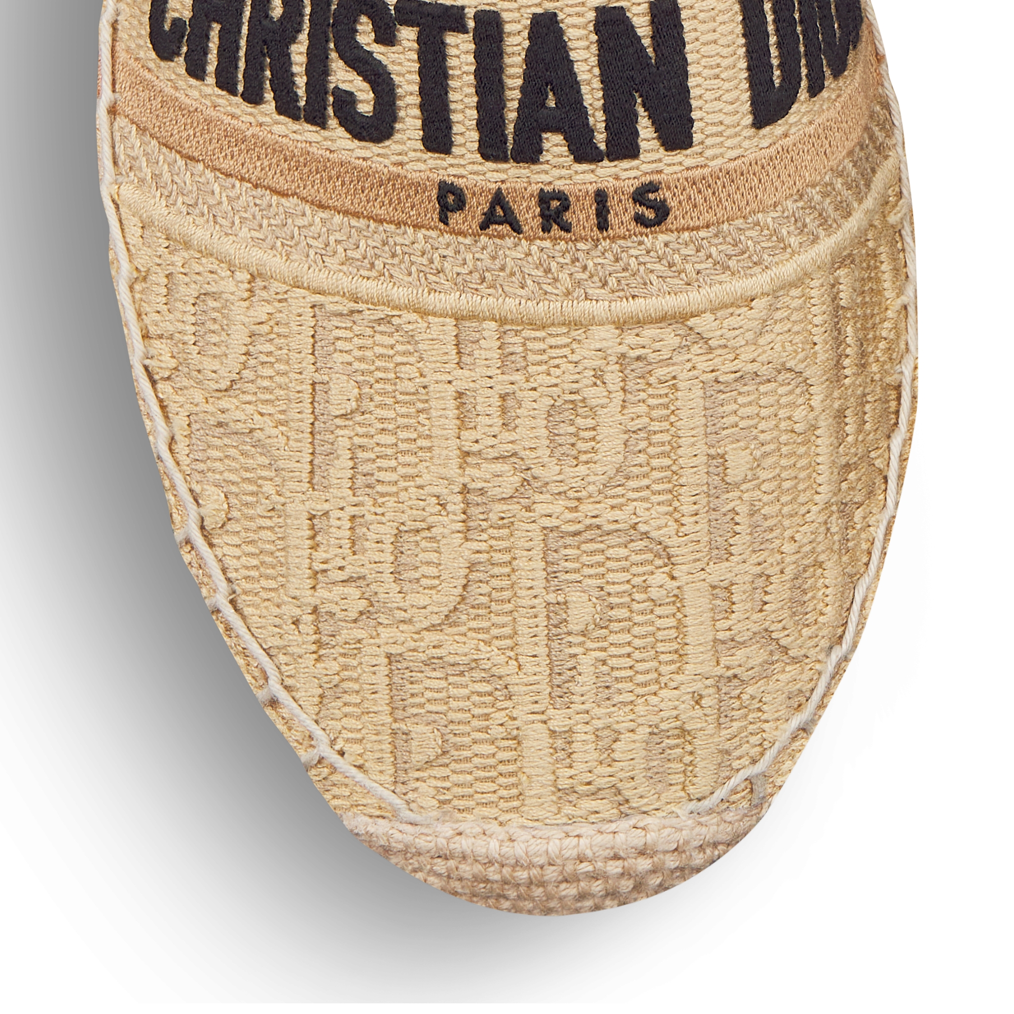 Dior Granville Espadrille Natural Raffia-Effect Cotton Embroidered with ...