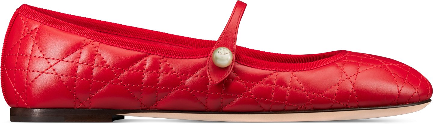 Dioramour Dior Ballet Flat Red Quilted Cannage Calfskin | DIOR