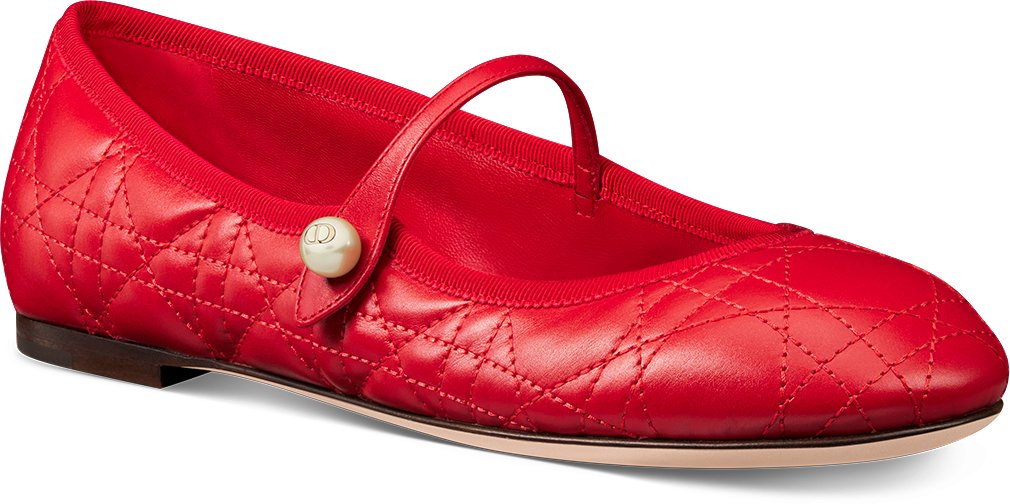 Dior Ballet Flat Rose Quartz Pink Quilted Cannage Calfskin | DIOR