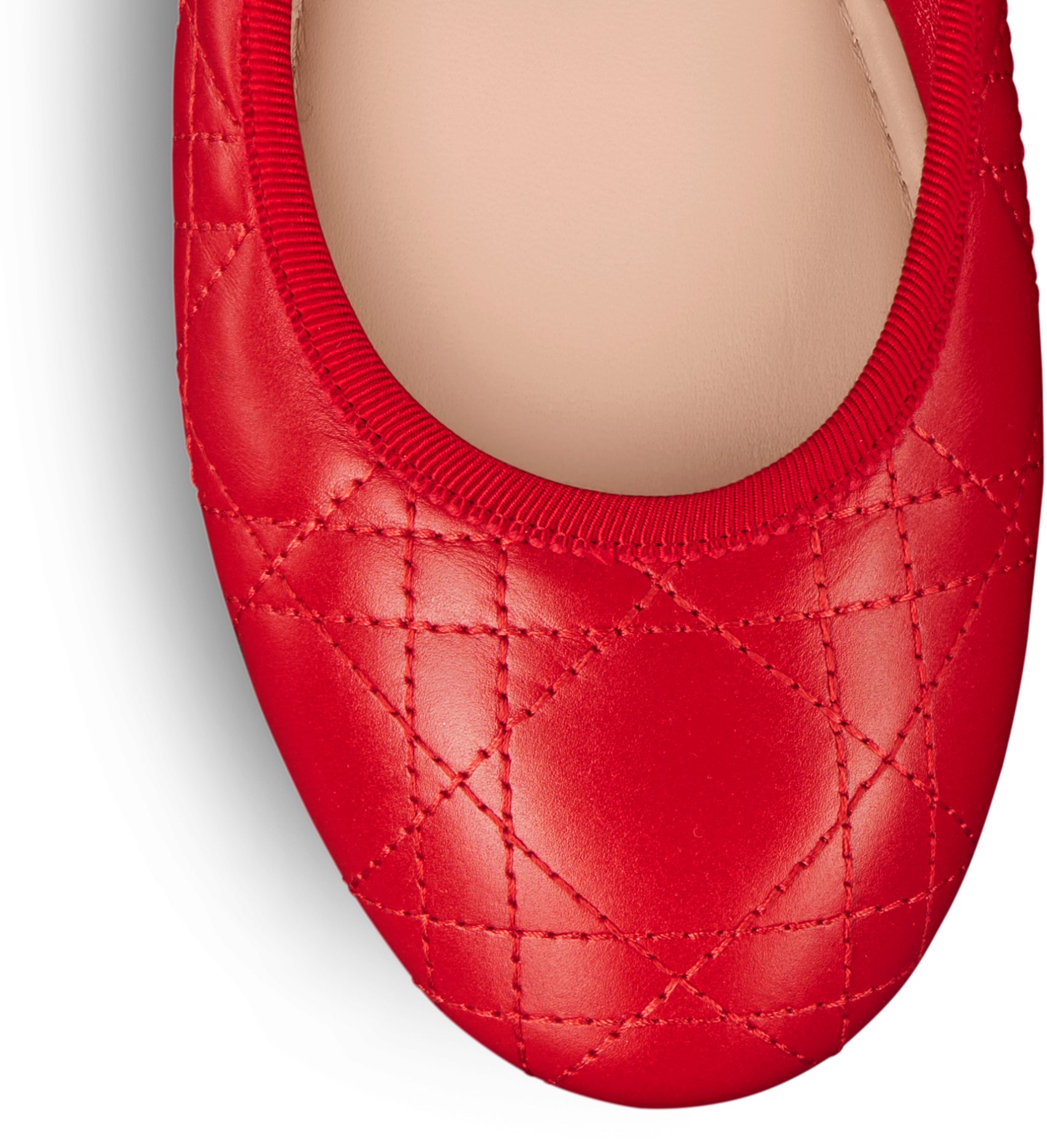 Dioramour Dior Ballet Flat Red Quilted Cannage Calfskin | DIOR