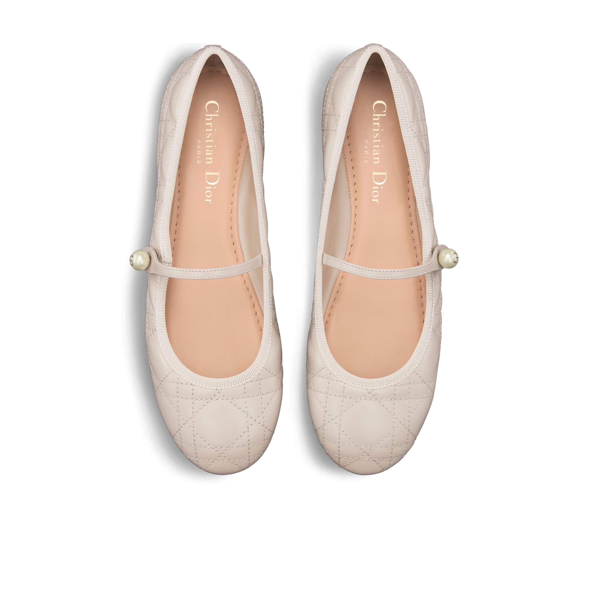 Dior Ballet Flat Light Biscuit Quilted Cannage Calfskin | DIOR