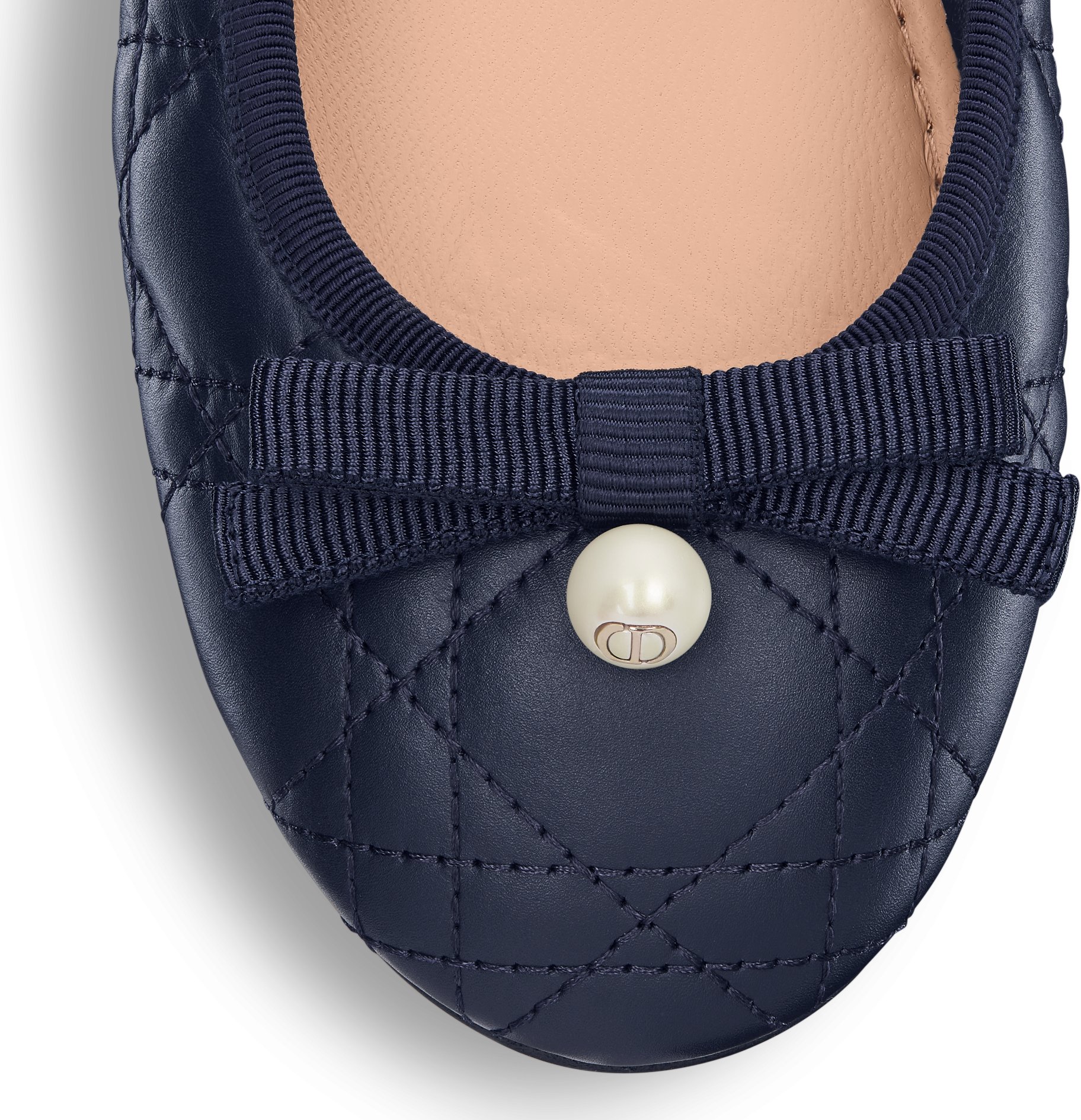 Dior Ballet Flat Deep Blue Quilted Cannage Calfskin | DIOR