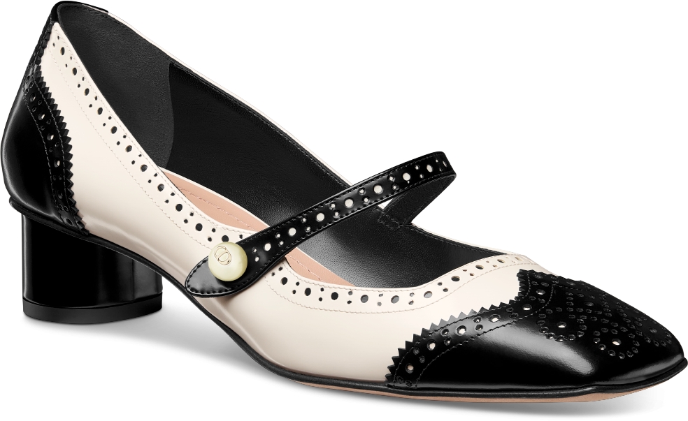 Spectadior Pump Black and White Perforated Calfskin | DIOR
