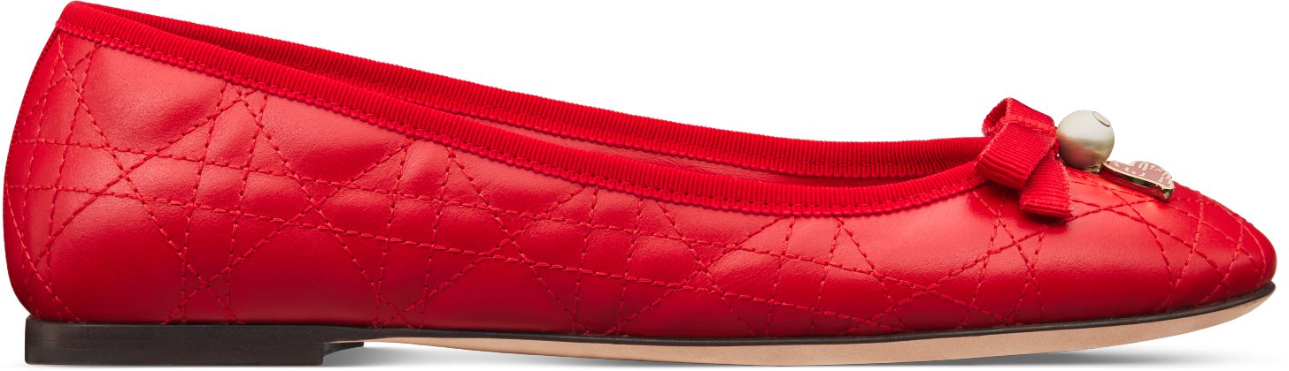 Dioramour Dior Ballet Flat Red Quilted Cannage Calfskin | DIOR
