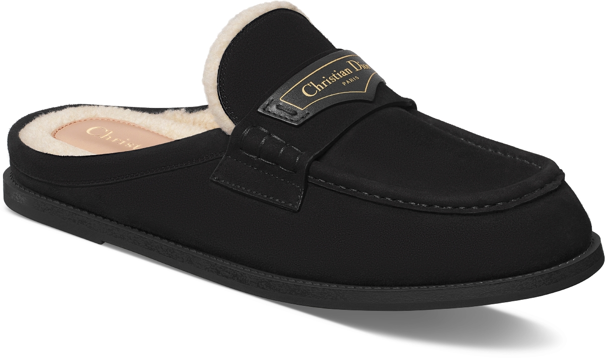 Dior Boy Mule Black Suede Goatskin | DIOR
