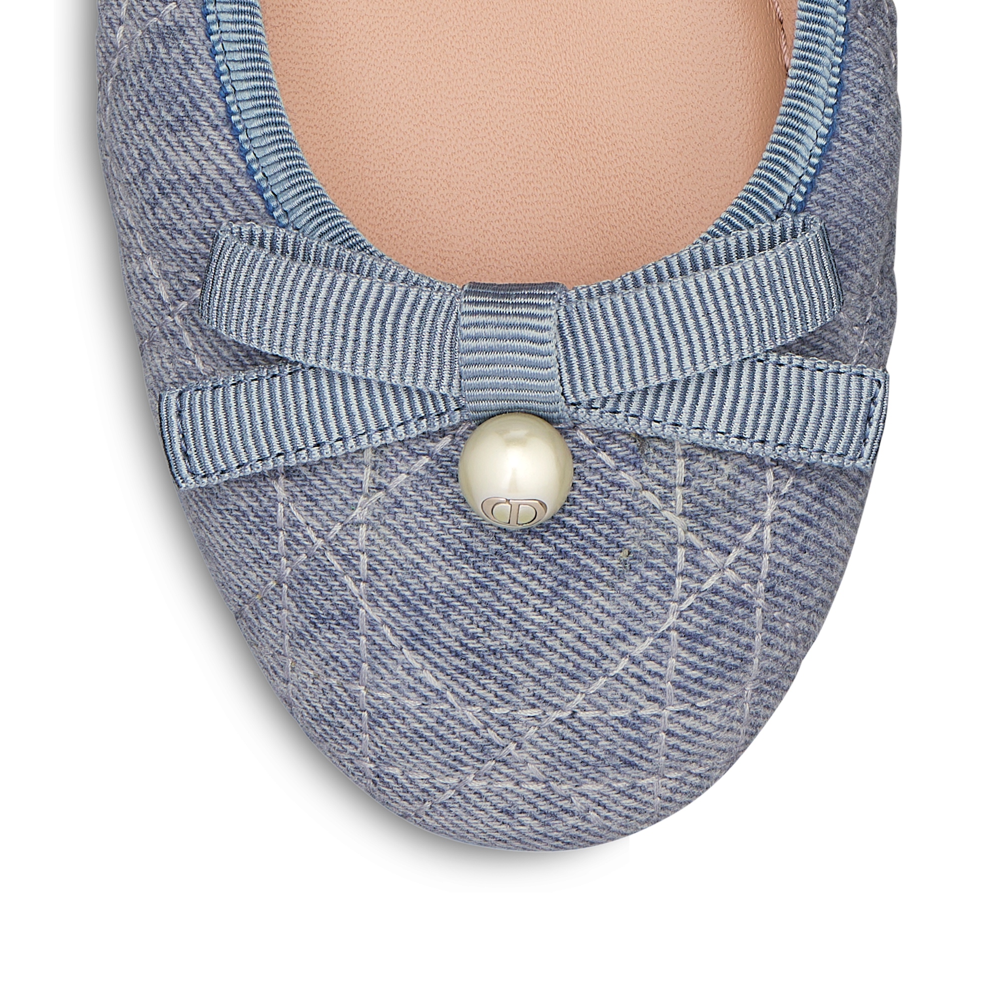 Dior Ballet Flat Blue Cannage Embroidered Denim | DIOR
