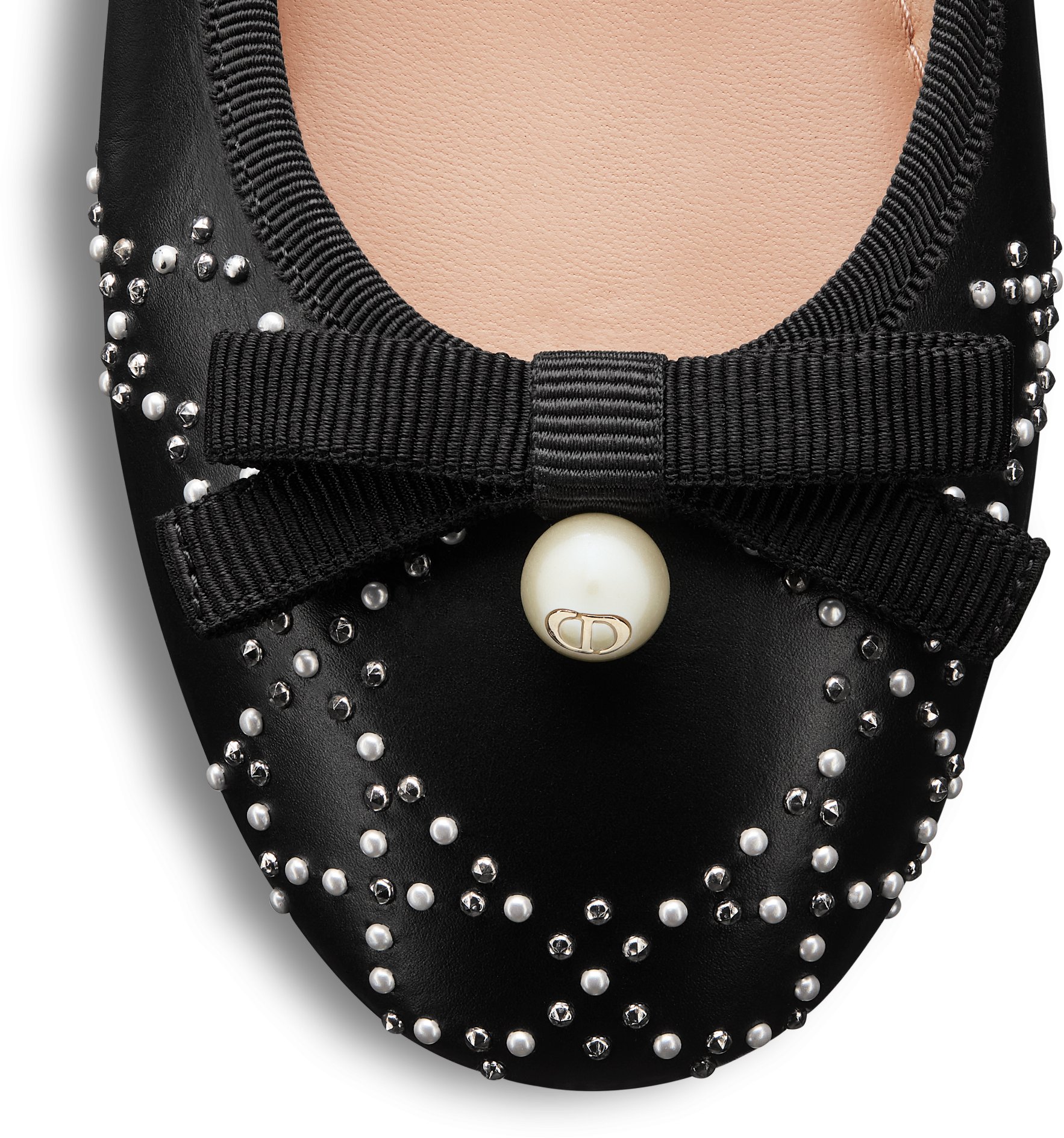 Dior Ballet Flat Black Calfskin with Cannage Motif in Silver-Finish ...